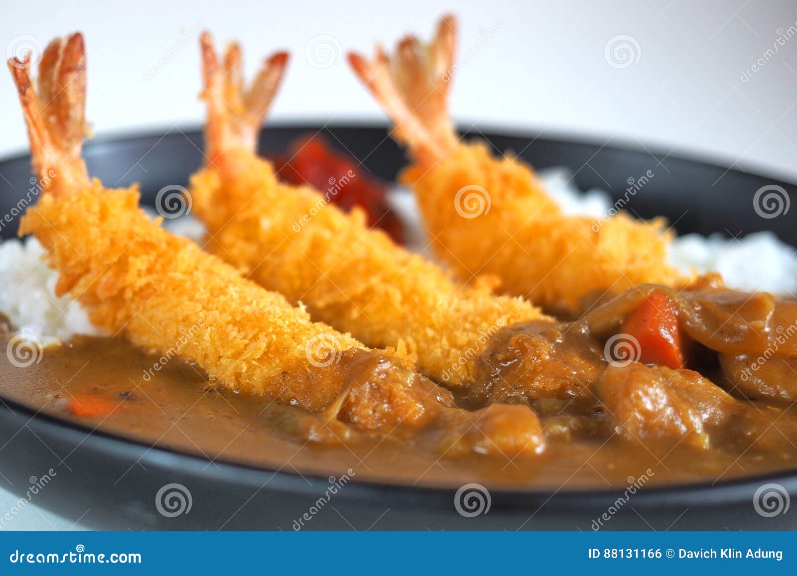 Ebi Fried Curry Rice , Deep Fried Prawn with Japanese Curry Style on ...