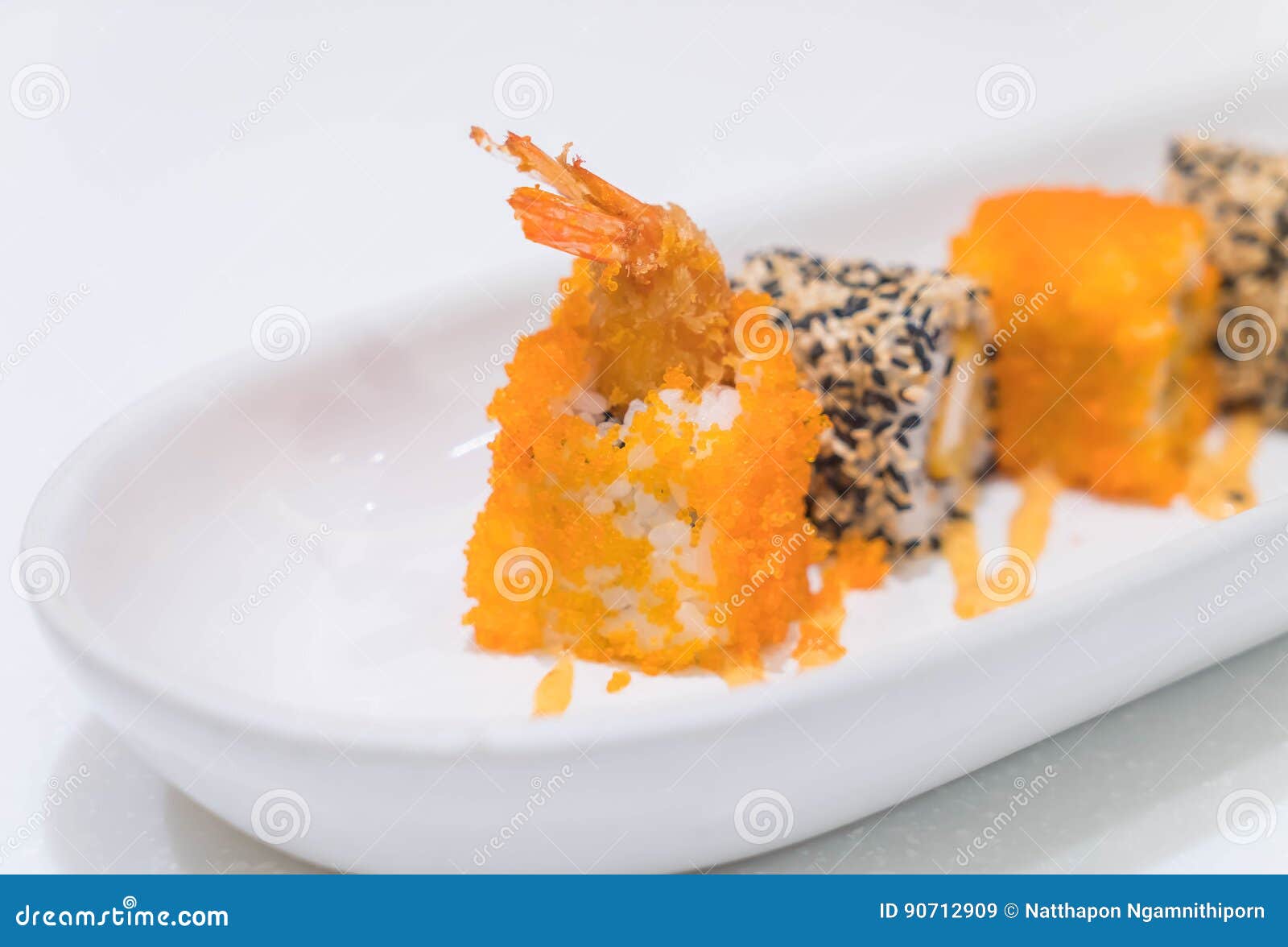 Ebi fry roll stock image. Image of roll, maki, nigiri - 90712909