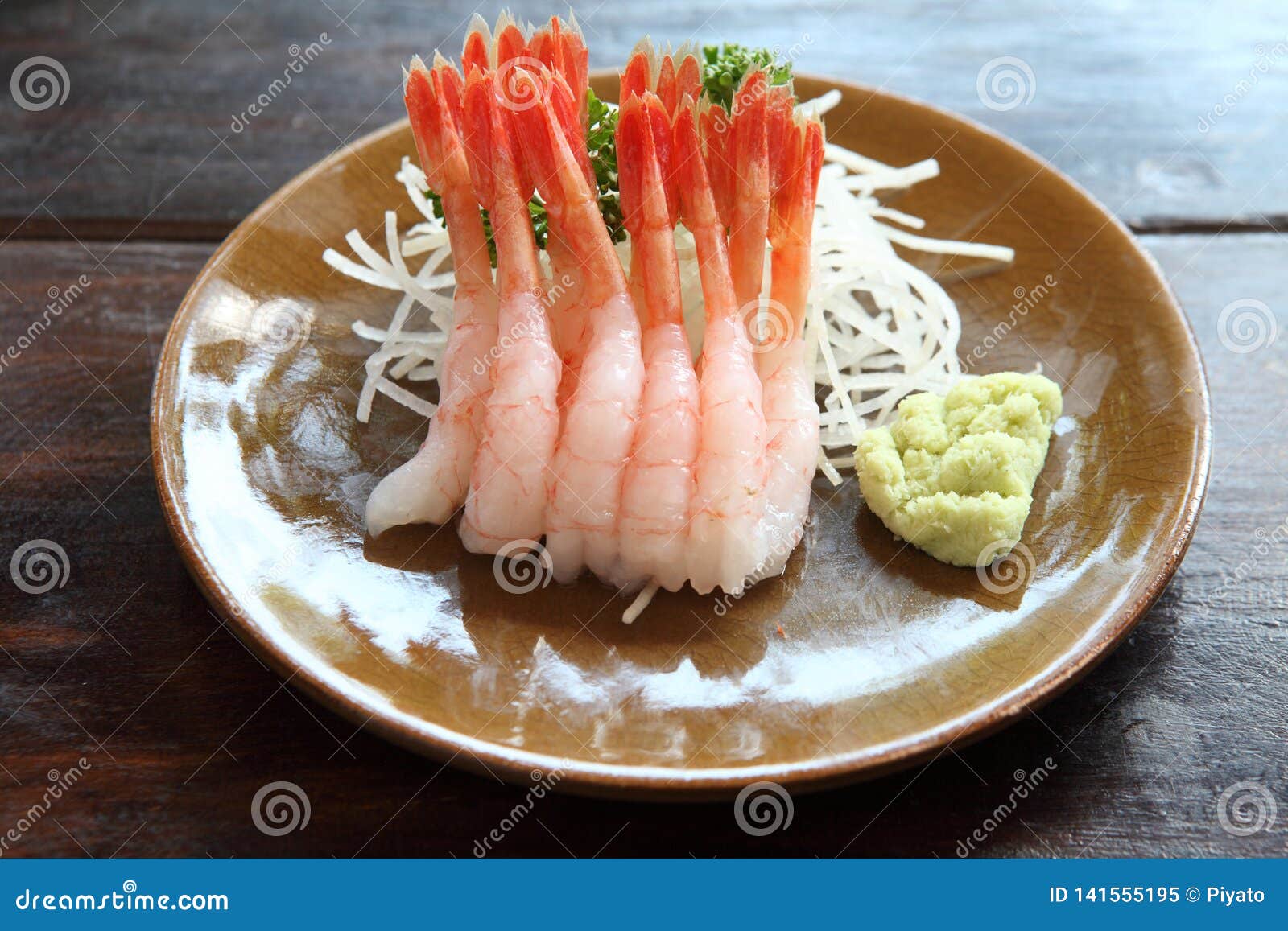 Ebi shrimp sashimi stock image. Image of seaweed, cheese - 141555195