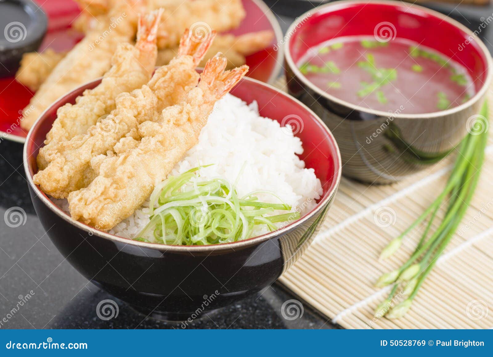 Ebi Tendon stock image. Image of prawns, onion, batter - 50528769