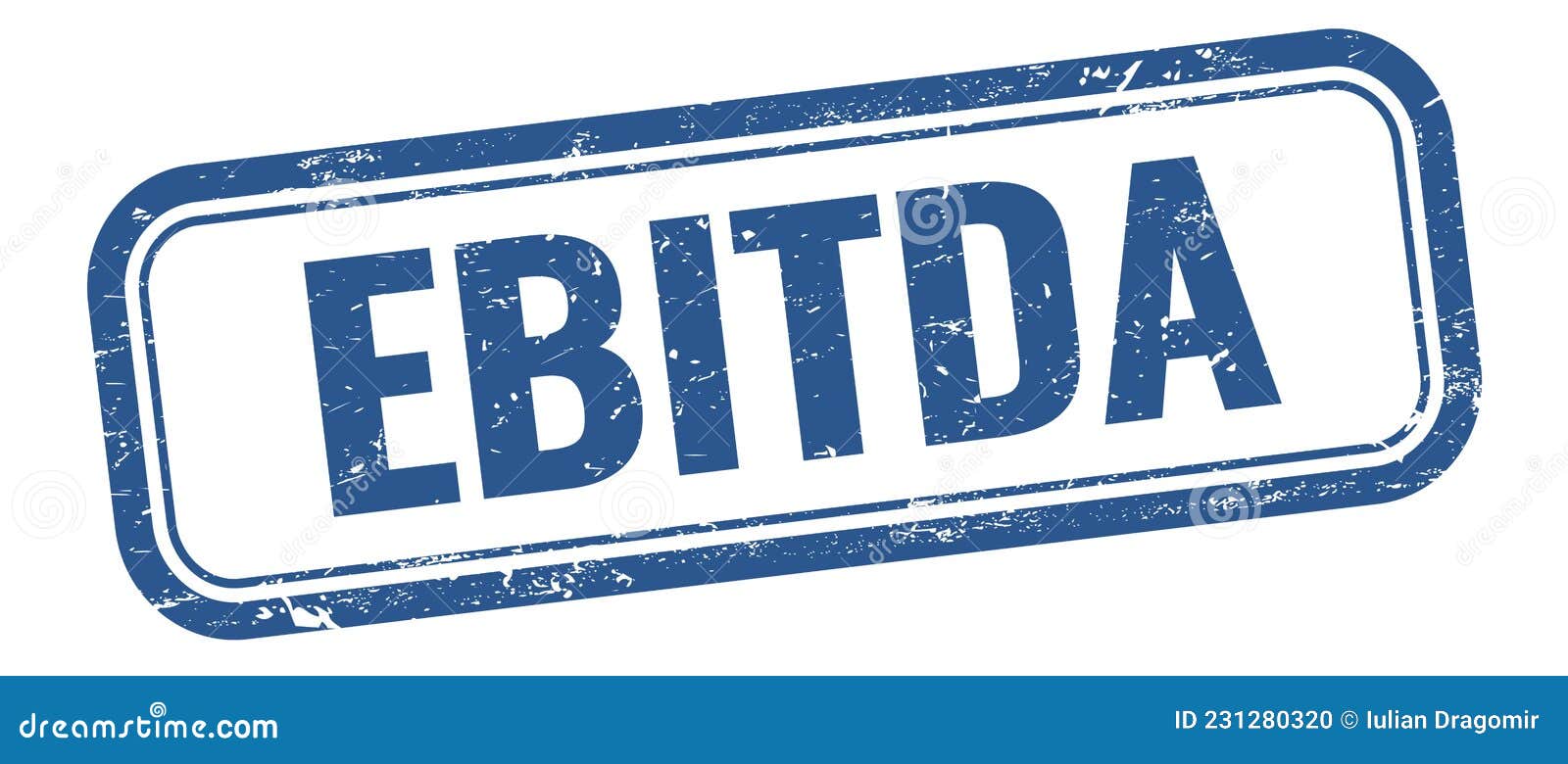 EBITDA Text on Blue Grungy Vintage Stamp Stock Illustration ...