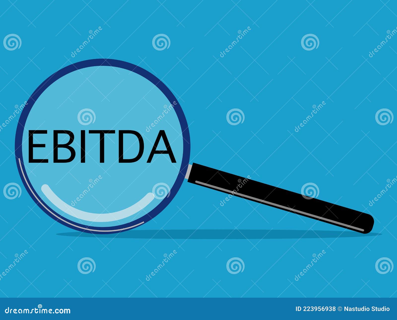 EBITDA Text on Magnifying Glass. Vector Illustration Stock Vector ...