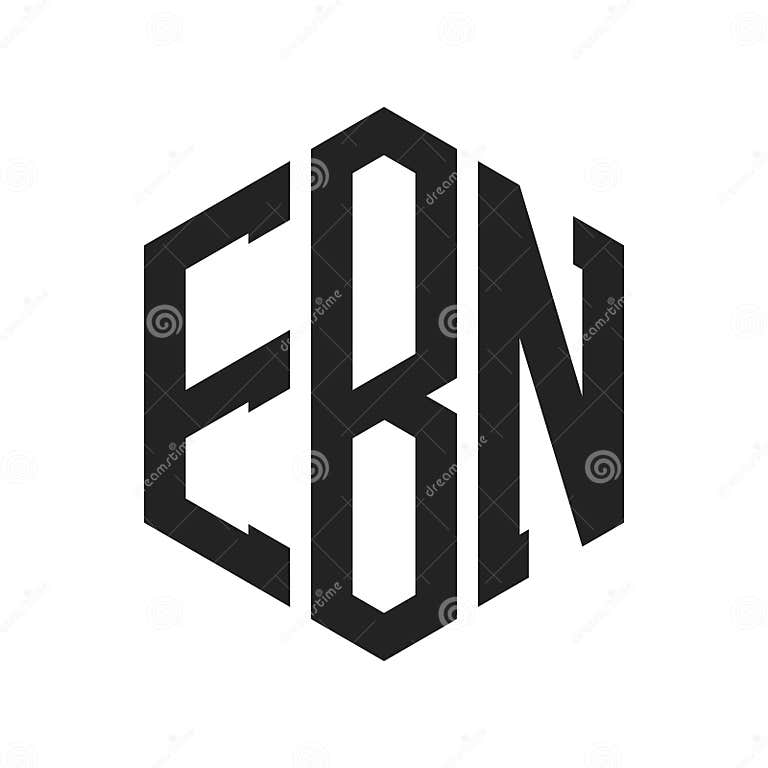 EBN Logo Design. Initial Letter EBN Monogram Logo Using Hexagon Shape ...