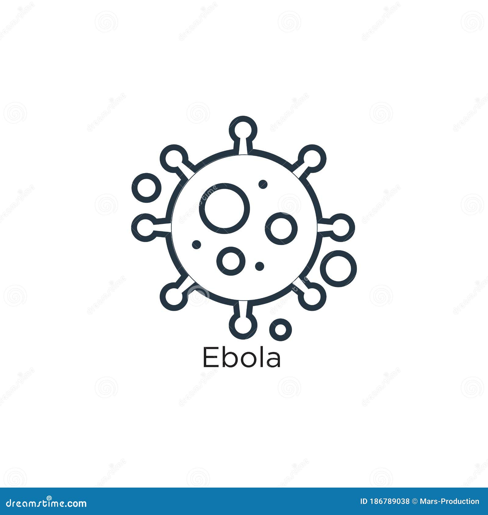 Ebola Vector Illustration. Labeled Virus Bacteria Infection Symptoms ...