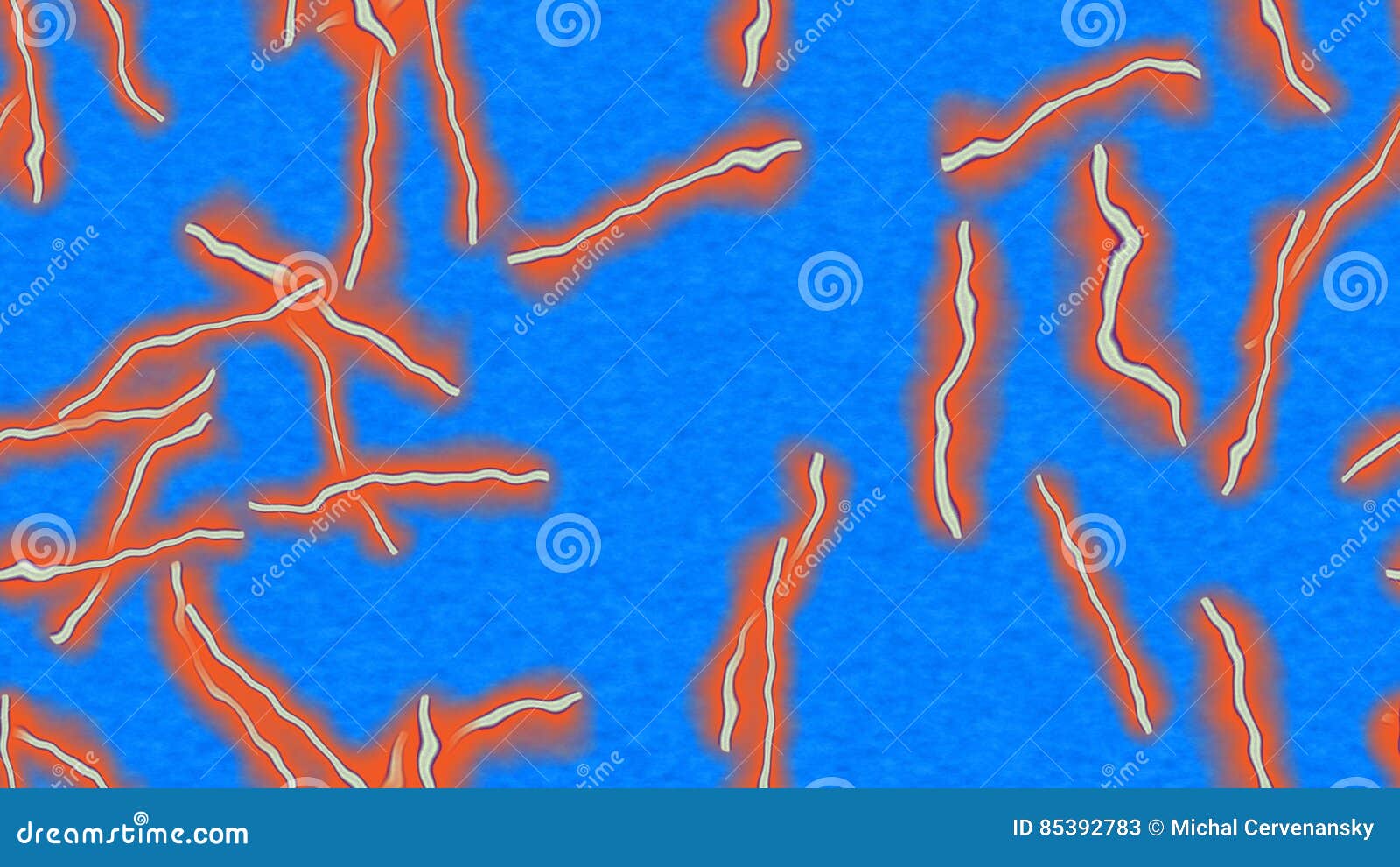 Ebola Virus Texture Red with Blue Background Stock Illustration ...