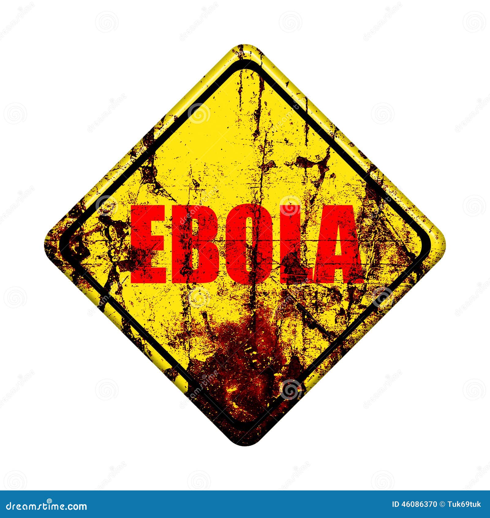 Ebola Virus Yellow Road Sign Stock Illustration - Illustration of area ...