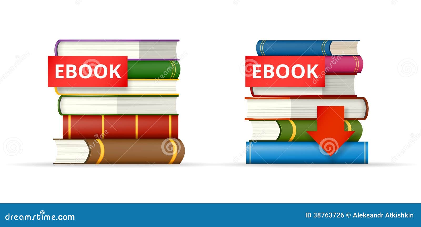 EBOOK books stacks icons stock vector. Illustration of format - 38763726