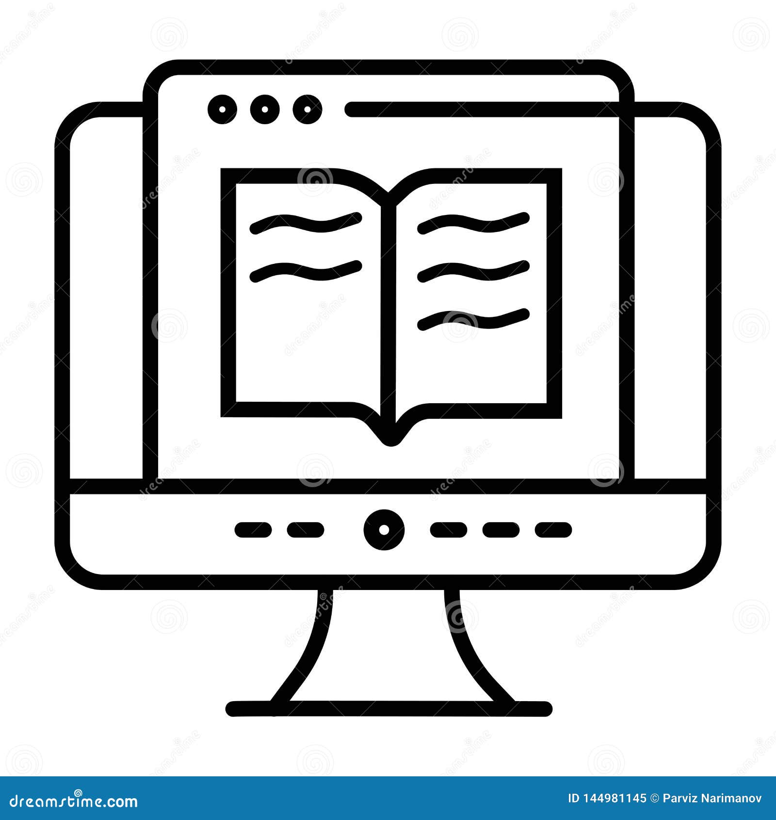 Ebook Computer Online Reading Internet Icon Stock Illustration ...