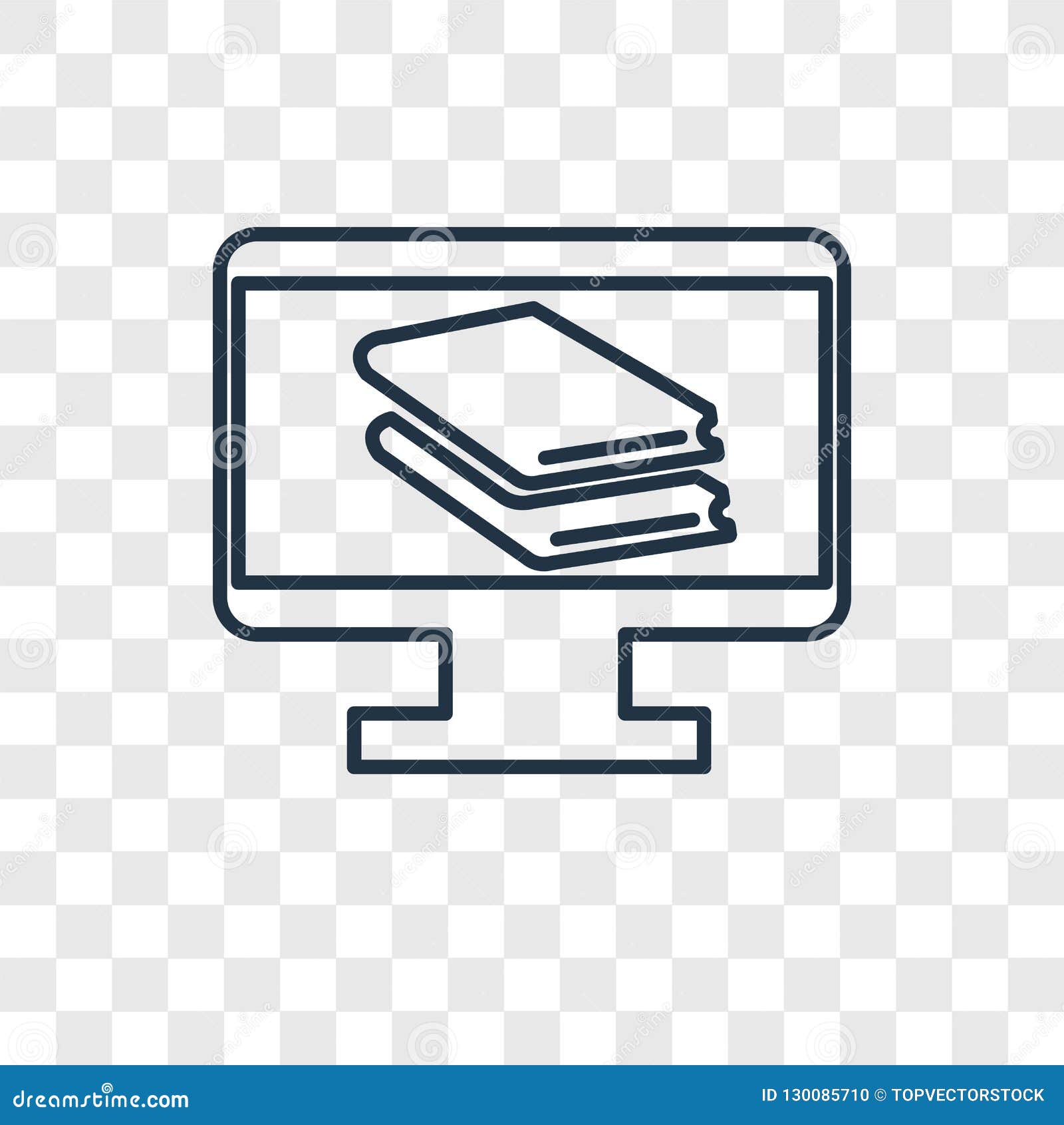 Ebook Concept Vector Linear Icon Isolated on Transparent Background ...