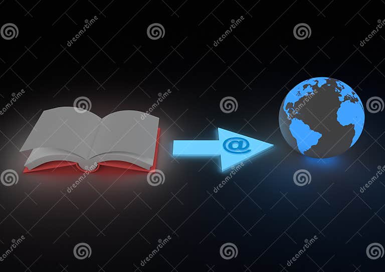 Ebook distribution concept stock illustration. Illustration of global ...