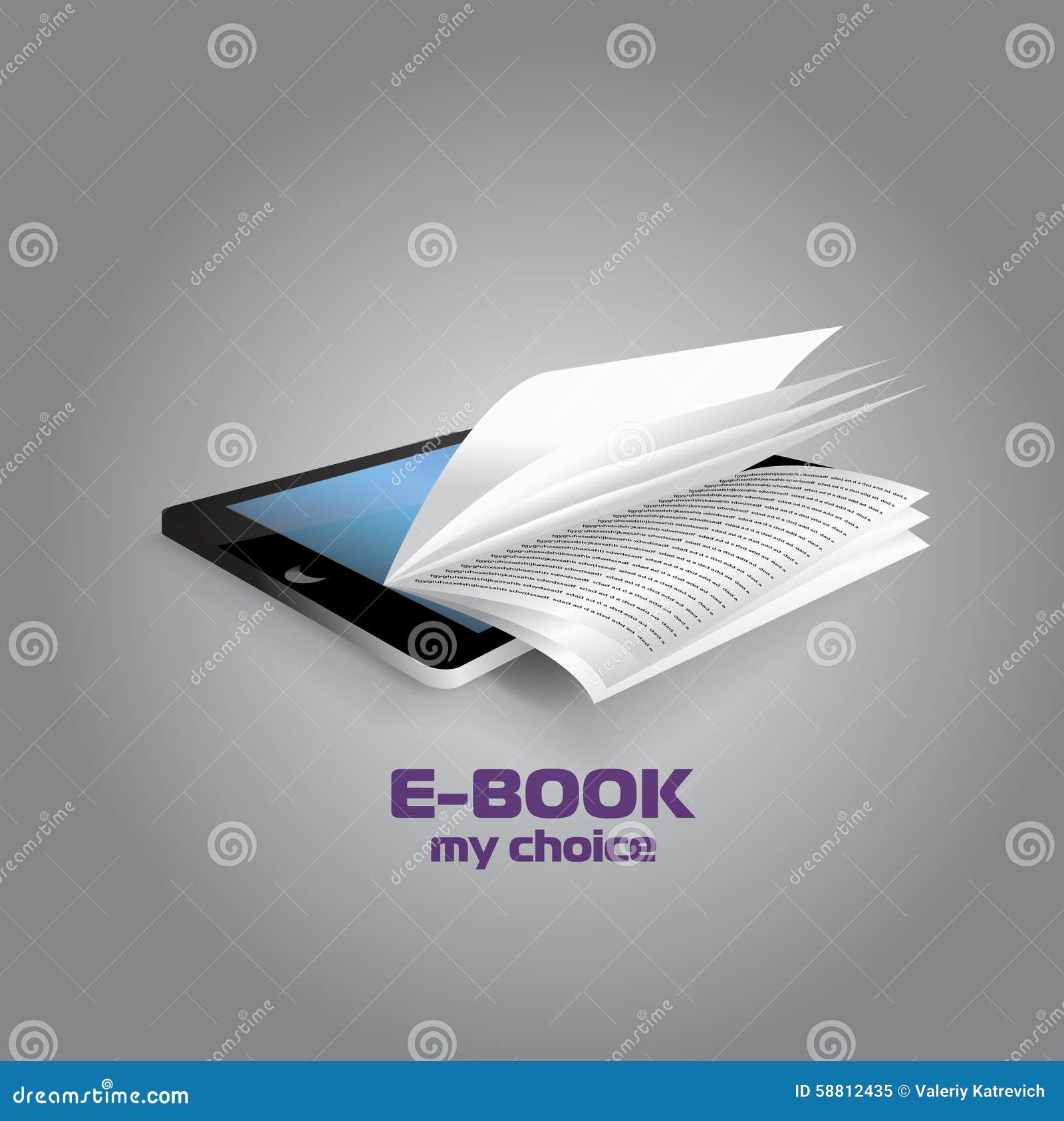 EBook Ejemplo Del EBook Con Realista Ilustración del Vector ...