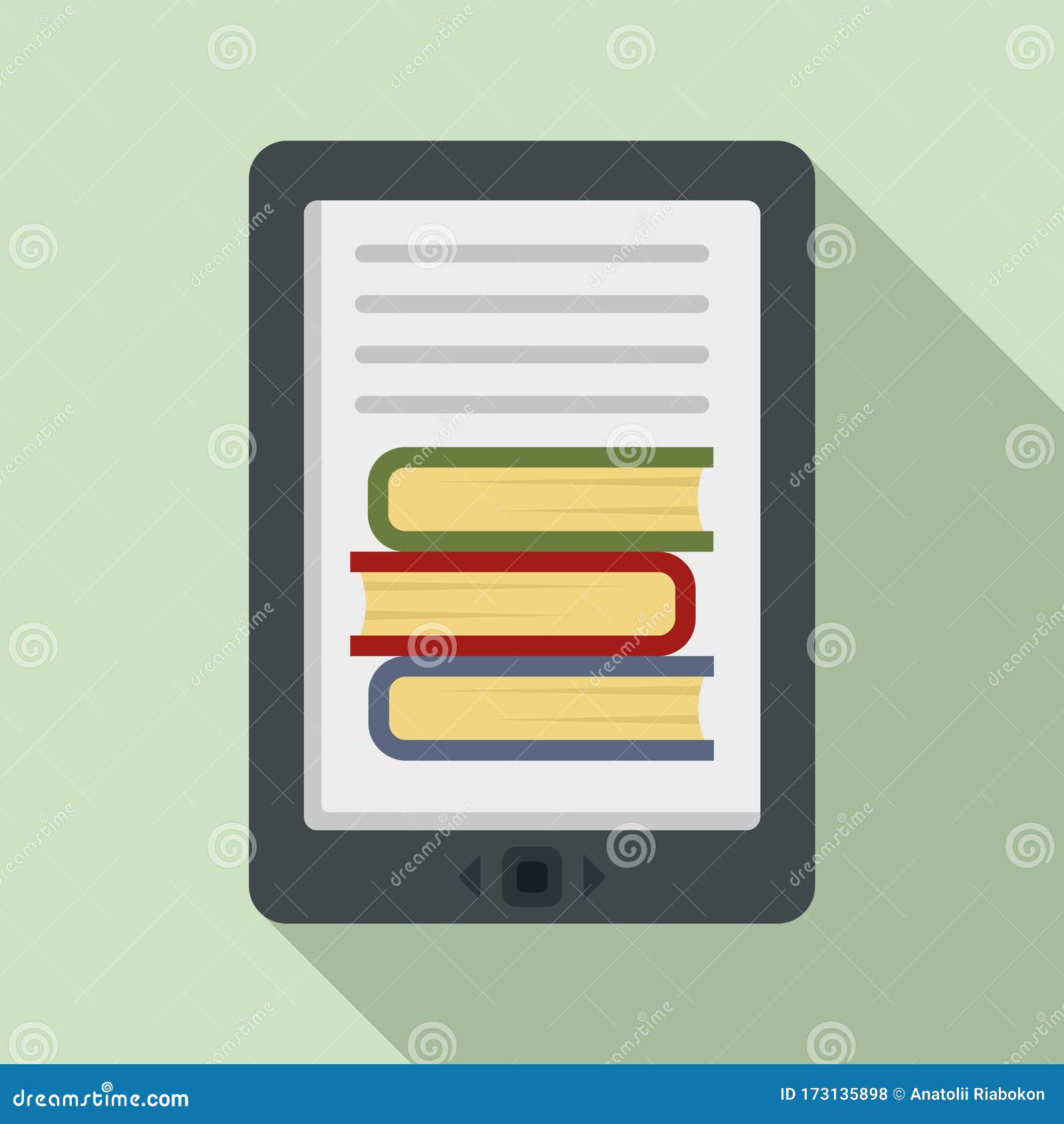 Ebook icon, flat style stock vector. Illustration of reader - 173135898