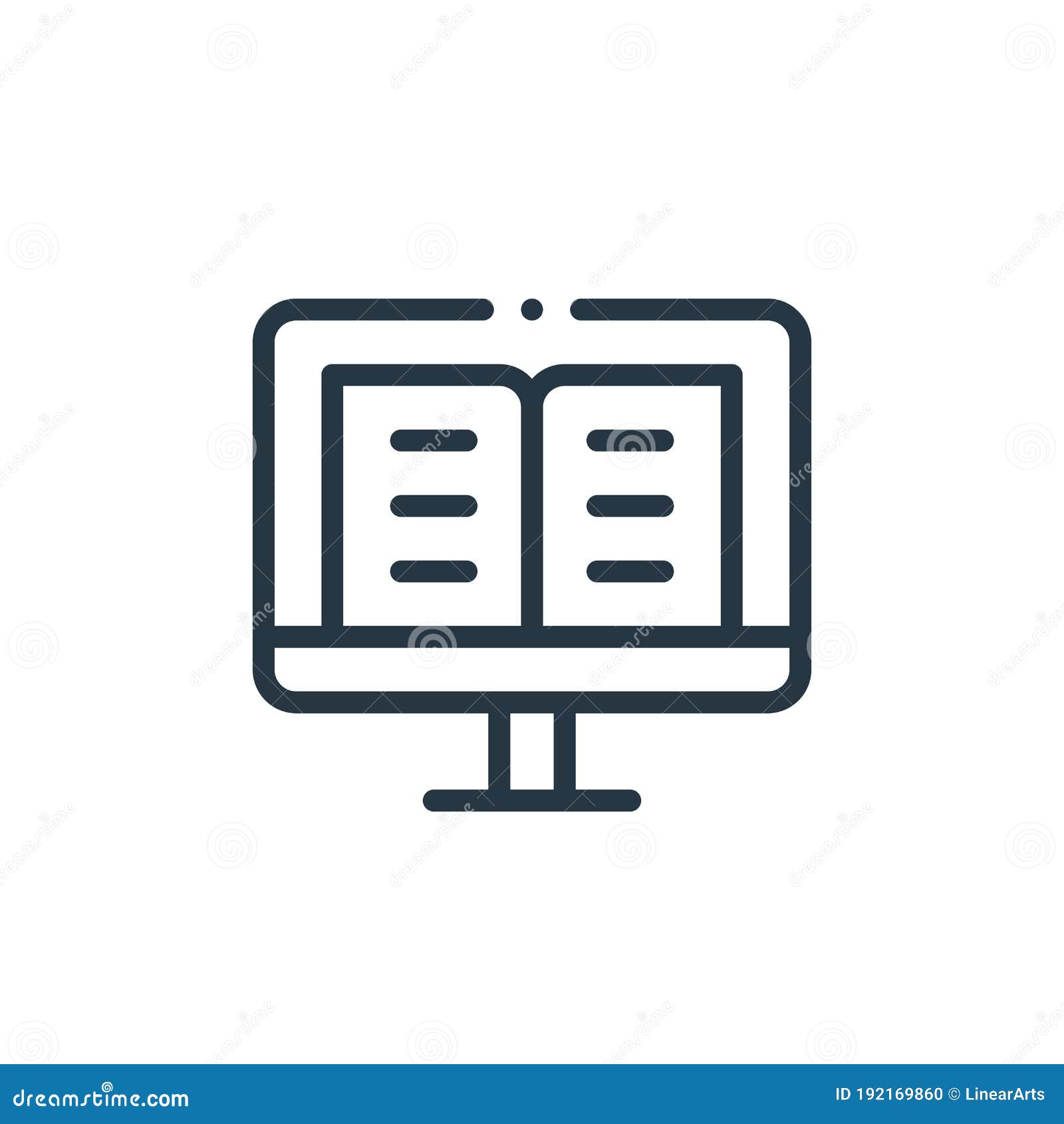 Ebook Icon Vector from Books Concept. Thin Line Illustration of Ebook ...