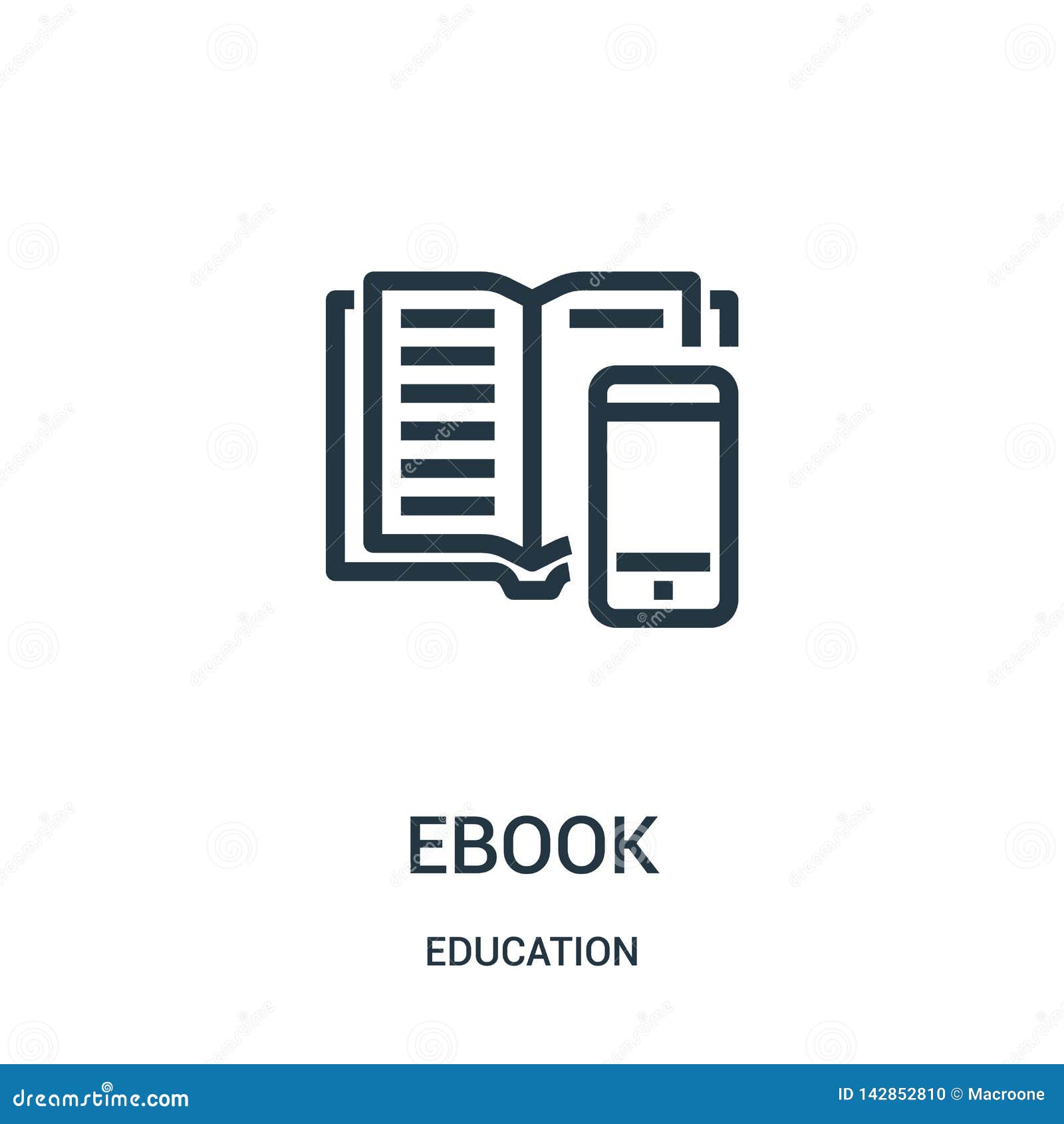 Ebook Icon Vector from Education Collection. Thin Line Ebook Outline ...
