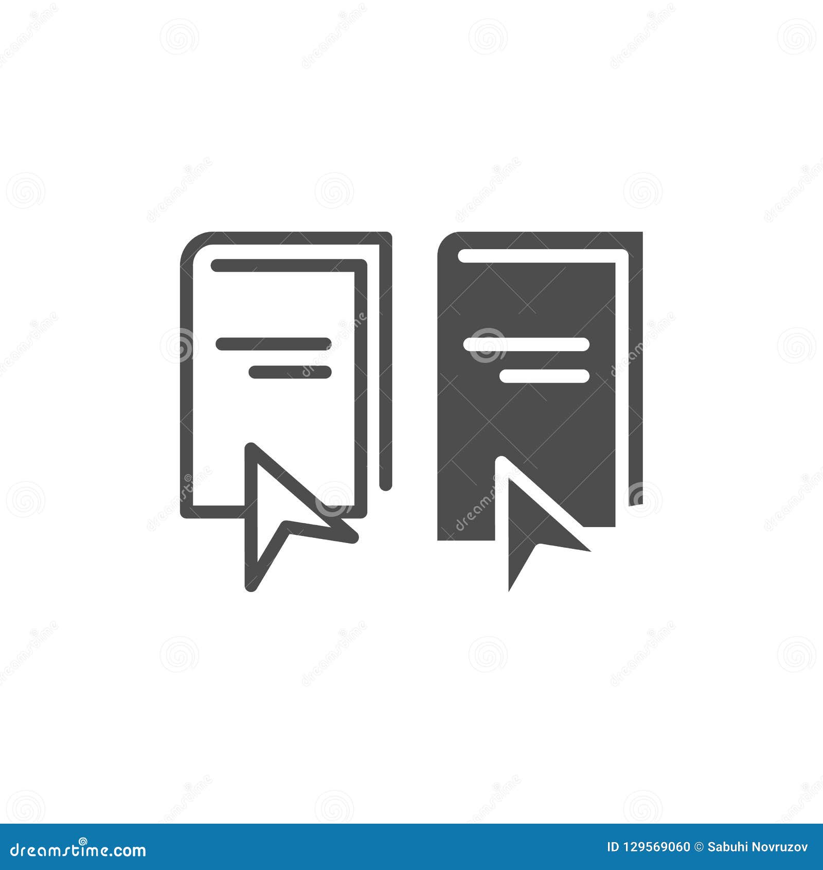 Ebook Line and Glyph Icon. Elearning Vector Illustration Isolated on ...
