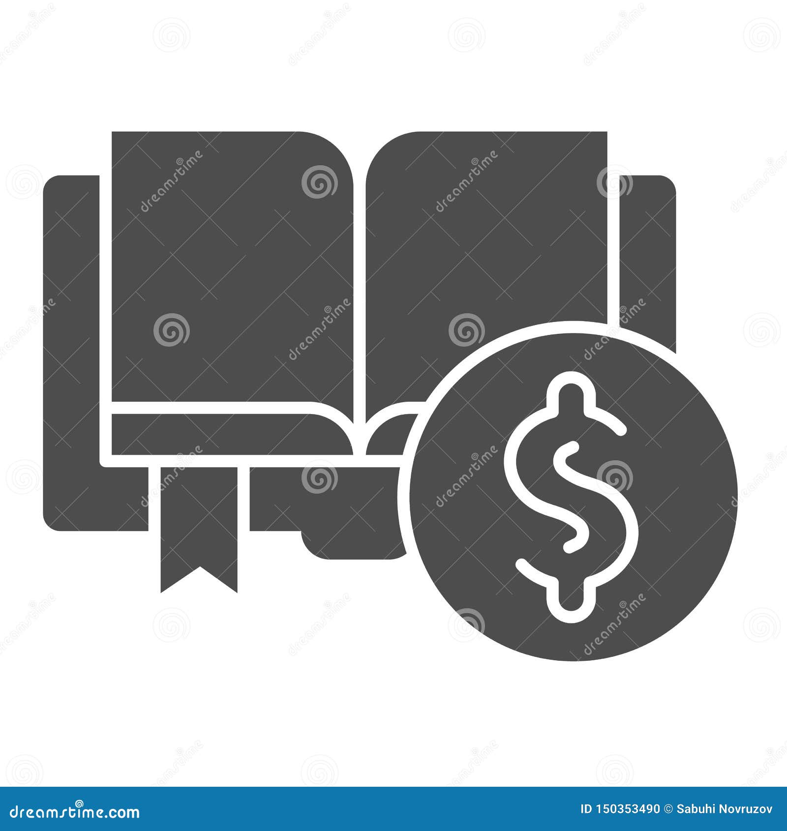Ebook Pay Solid Icon. Electronic Library Vector Illustration Isolated ...
