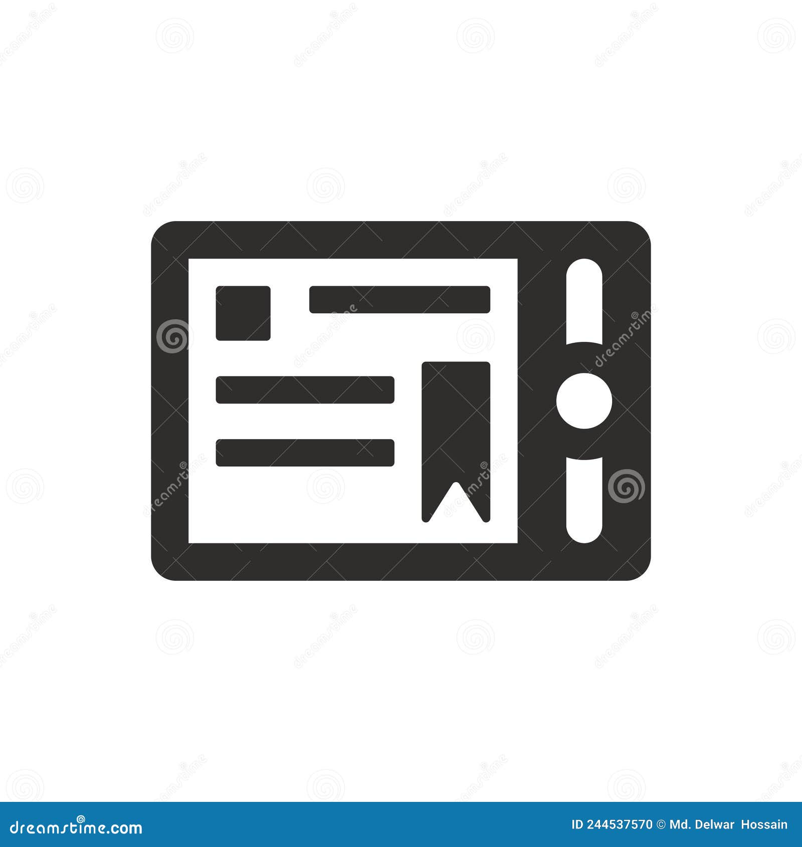 Ebook reader icon stock vector. Illustration of design - 244537570