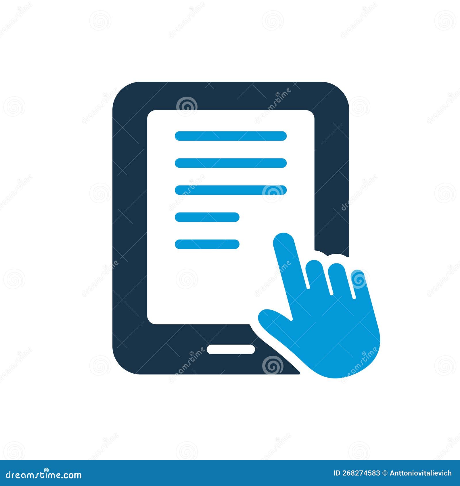 Ebook Silhouette Icon with Mouse Pointer. Electronic Book Device for Education and Learning ...