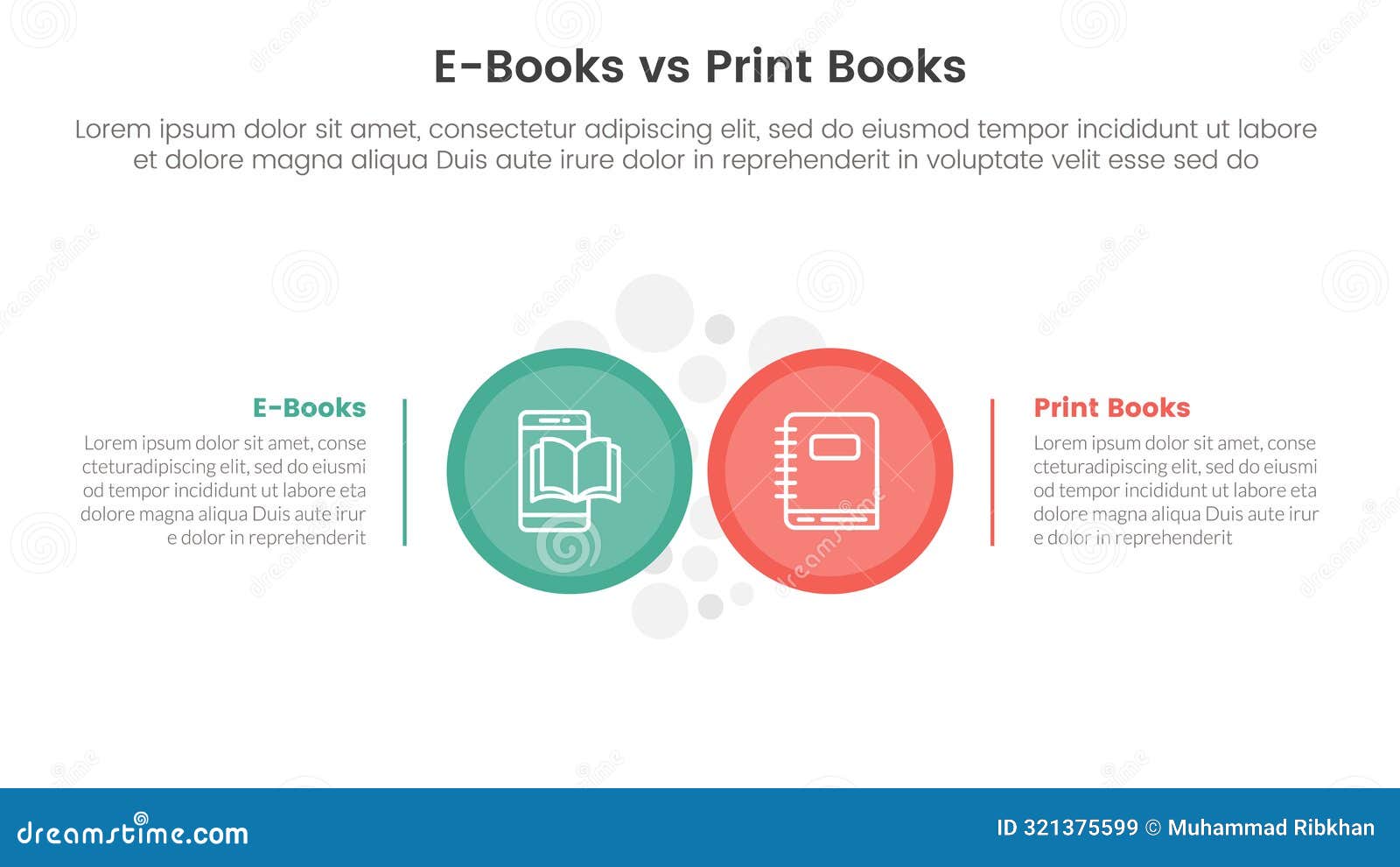 Ebook Vs Physical Book Comparison Concept for Infographic Template ...