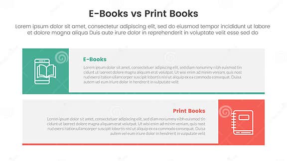 Ebook Vs Physical Book Comparison Concept for Infographic Template ...