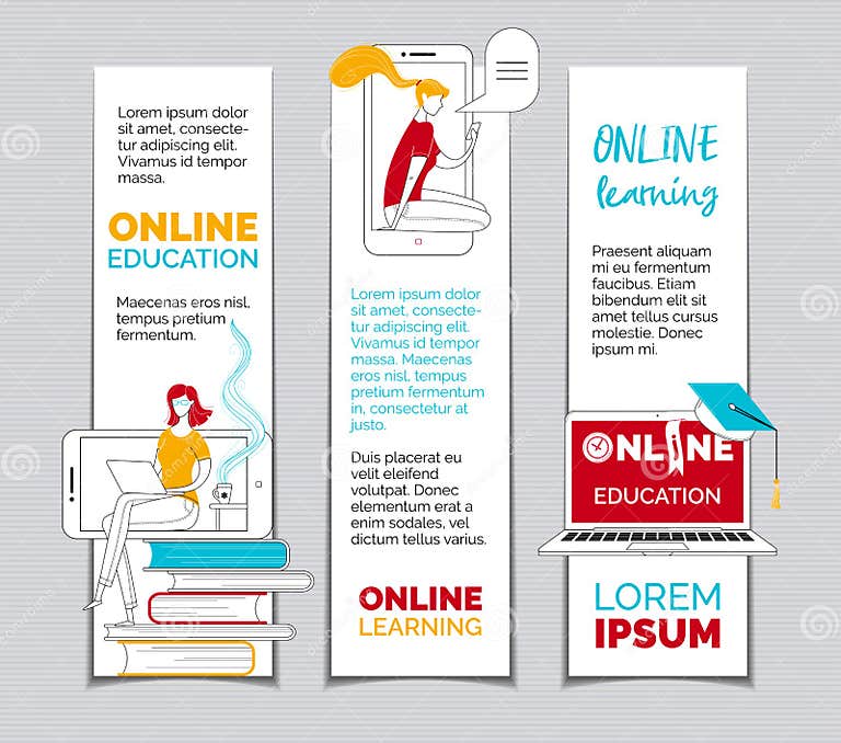 Ebooks Reading Bookmarks Vector Templates Set Stock Vector ...