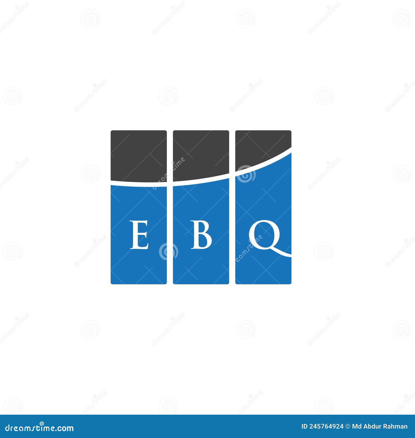 EBQ Letter Logo Design on WHITE Background. EBQ Creative Initials ...