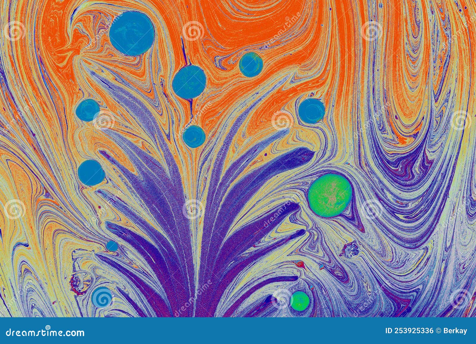Ebru Art Background with Floral Marbling Texture Patterns Abstract ...