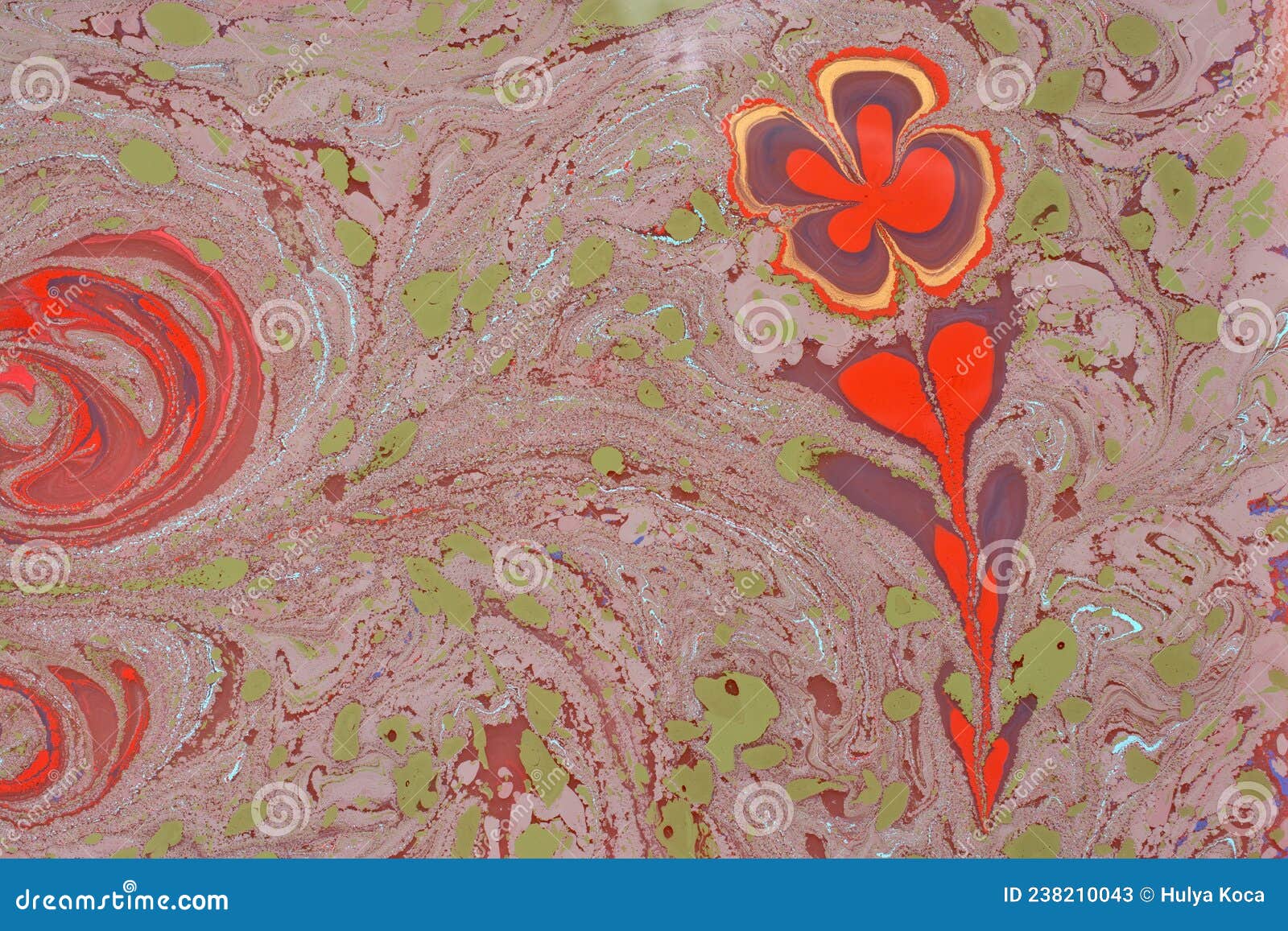 Ebru Art Background Marbling Texture Floral Patterns Stock Image ...