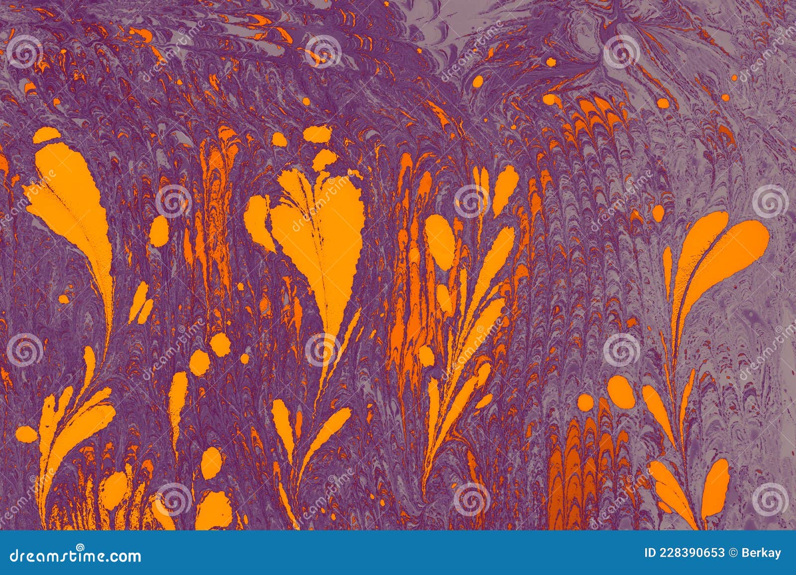 Ebru Marbling Art with Flower Patterns. Abstract Background Template ...