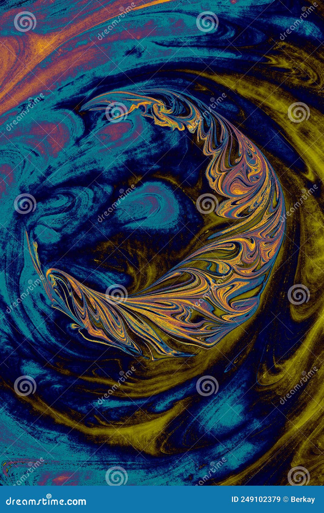 Ebru Marbling Effect Surface Pattern Design for Print Stock Image ...