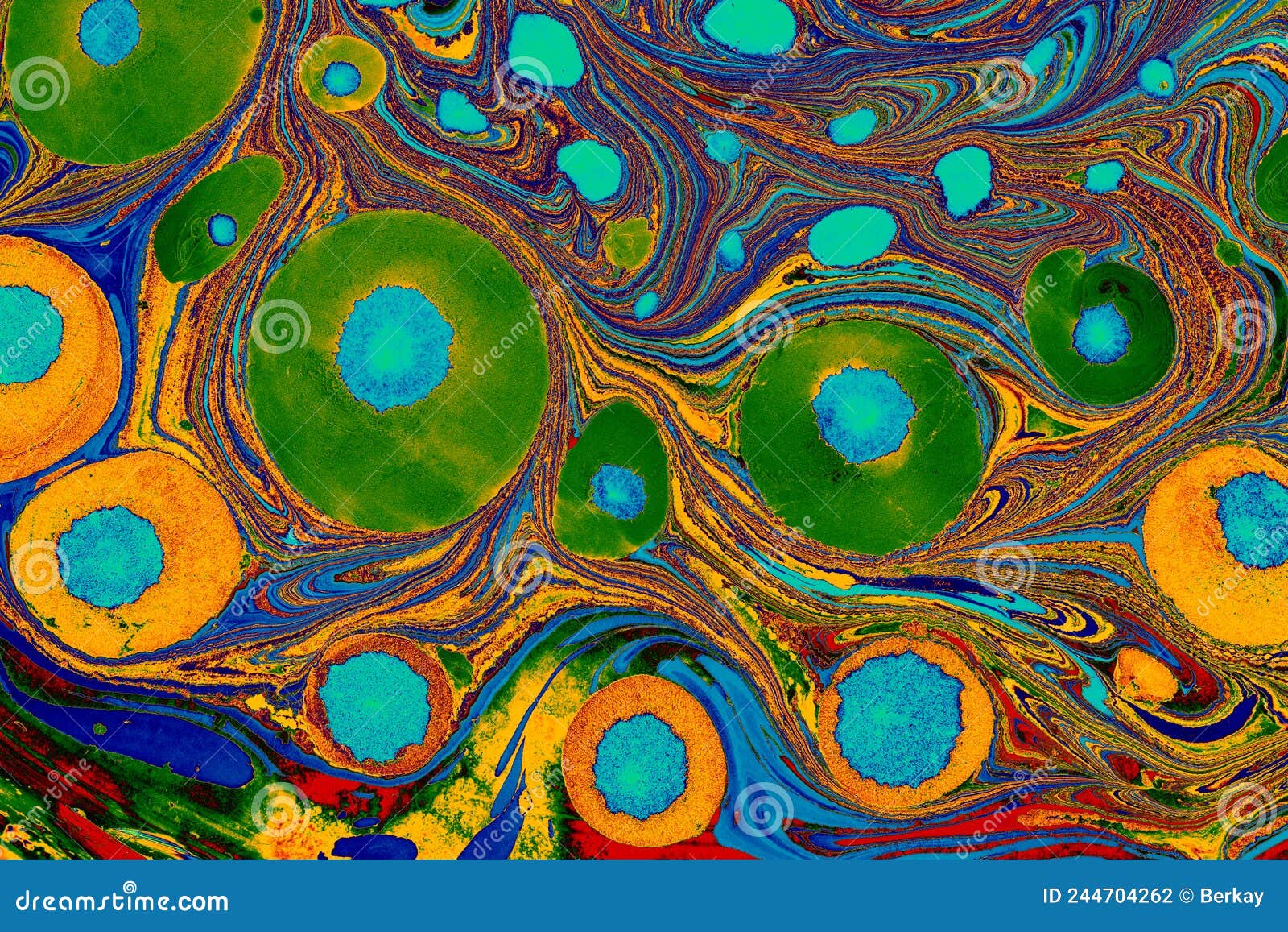 Ebru Marbling with Floral Patterns. Unique Art Marbling Texture ...