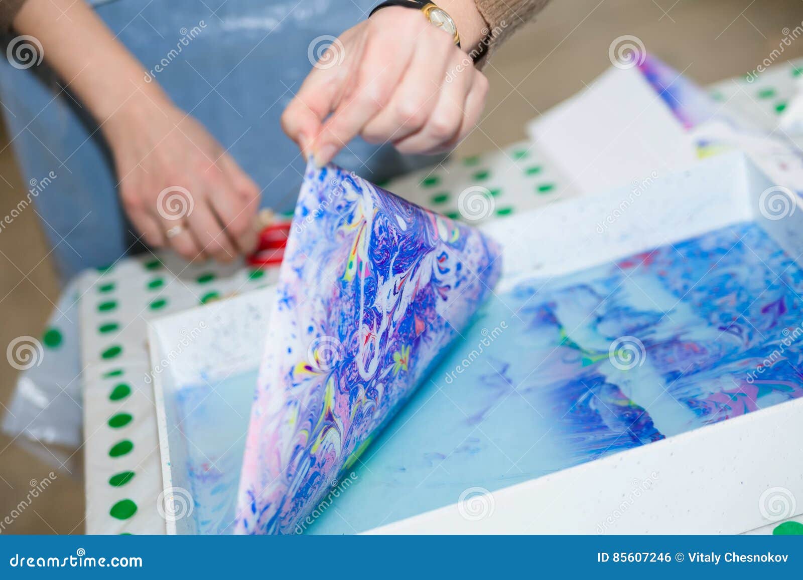 Ebru - Paper Marbling Workshop Stock Photo - Image of antique, ancient ...