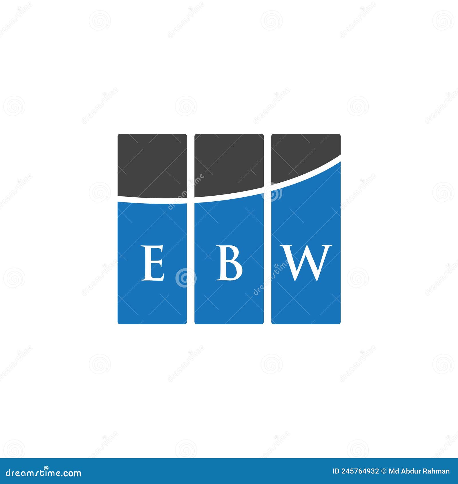 EBW Letter Logo Design on WHITE Background. EBW Creative Initials ...