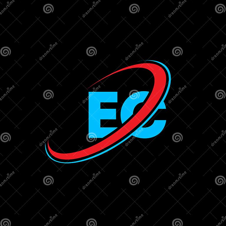EC E C Letter Logo Design. Initial Letter EC Linked Circle Uppercase ...