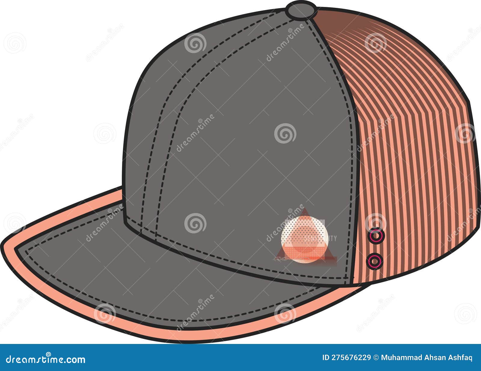 Sporty Head Wear Cap for Unisex Stock Vector - Illustration of plaited ...