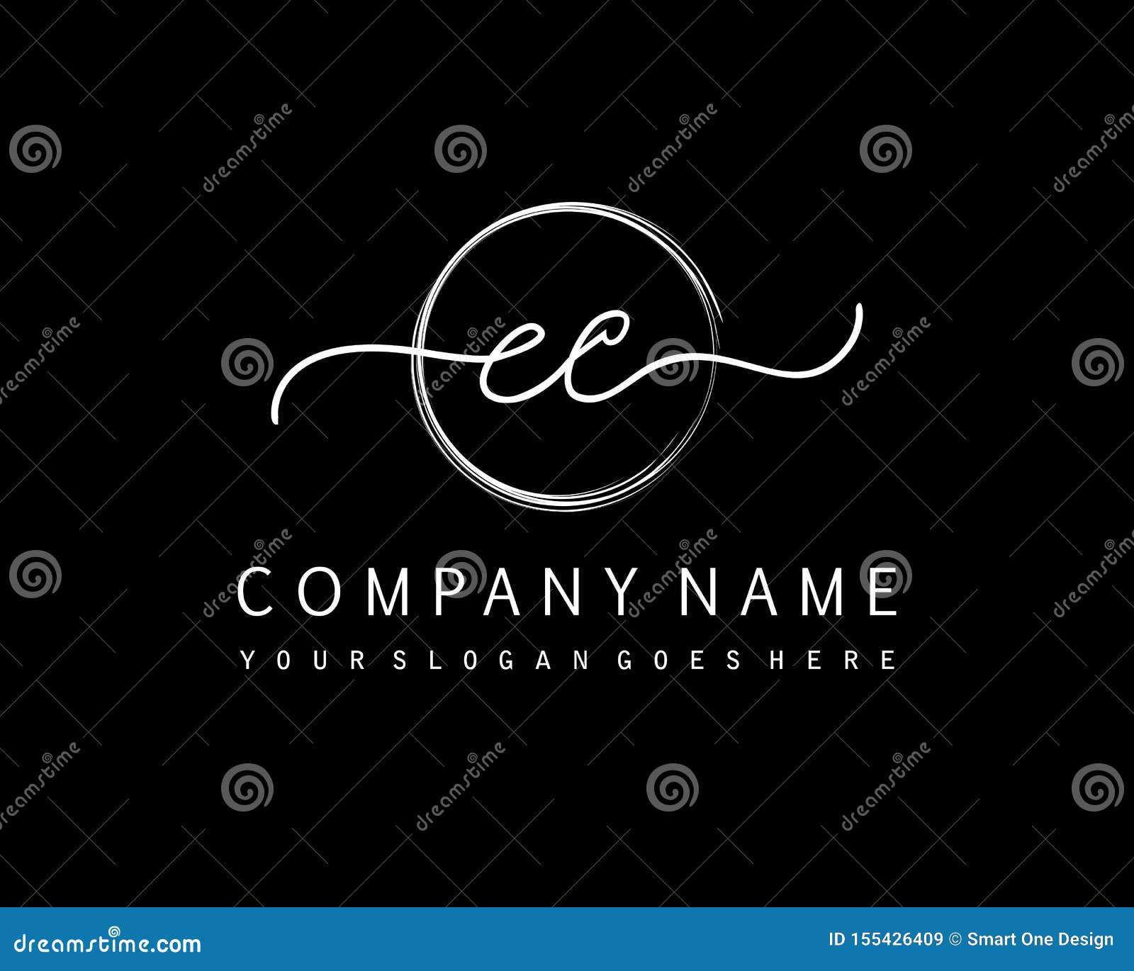 EC Initial Handwriting Logo Circle Template Vector Stock Vector ...