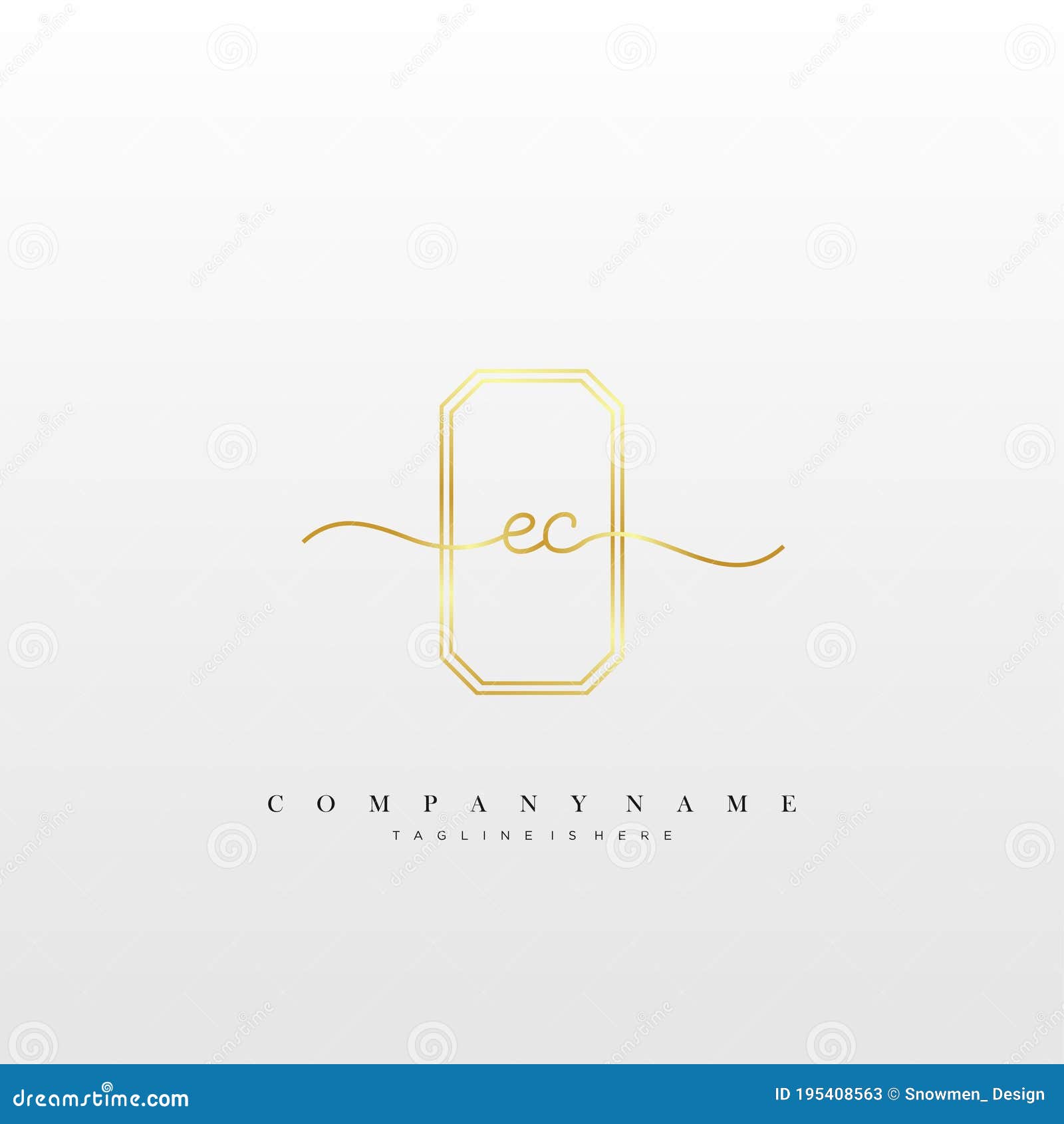 EC Initial Handwriting Minimalist Geometric Logo Template Vector Stock ...