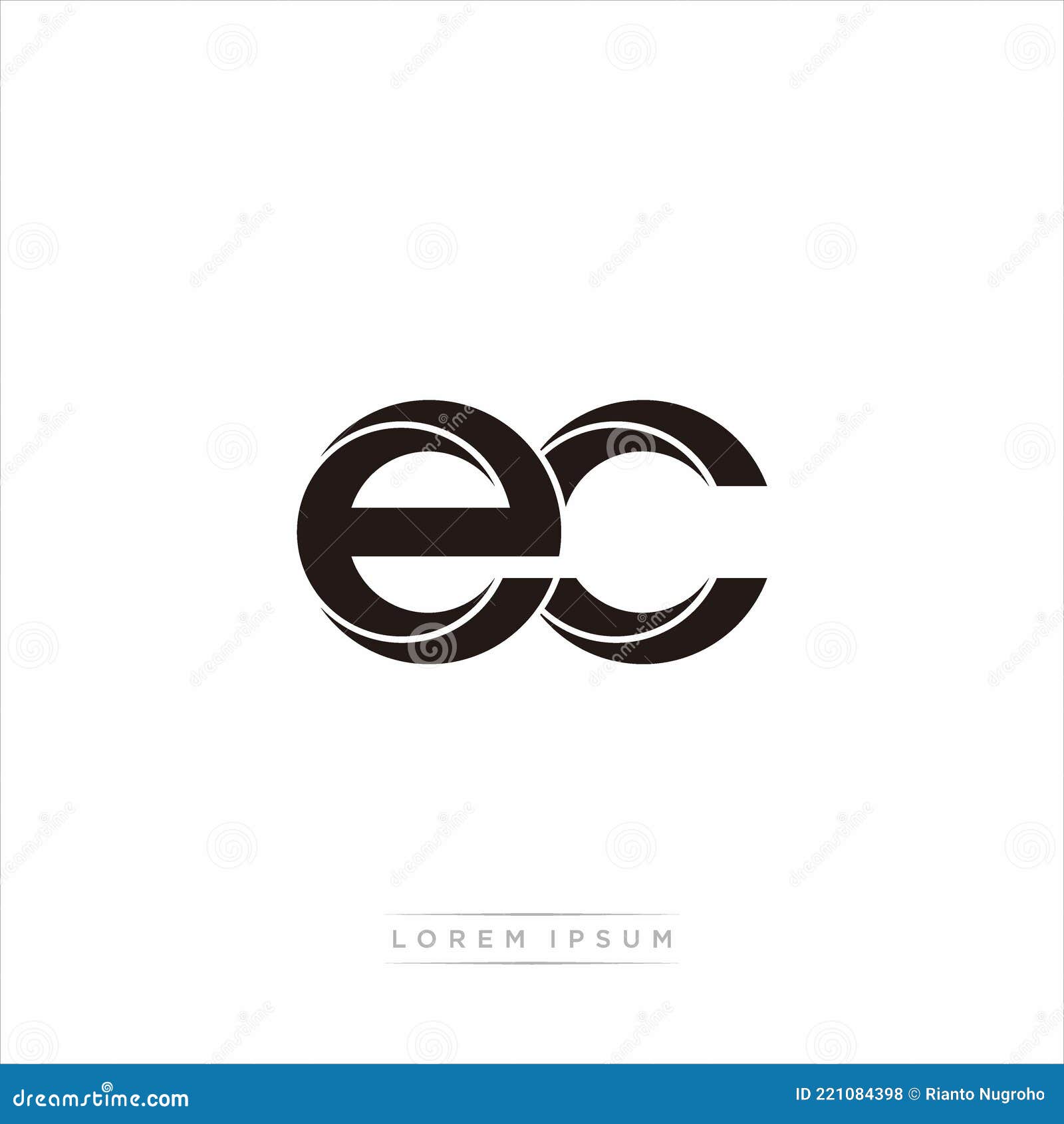 Ec Initial Letter Split Lowercase Modern Monogram Linked Outline ...