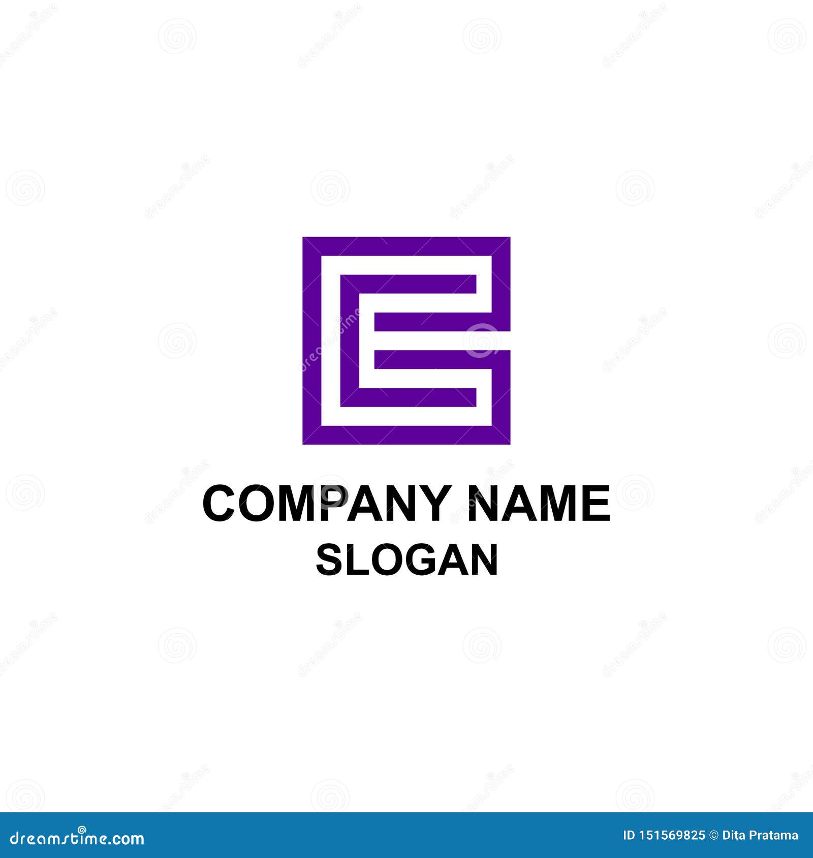 EC Initial Letter Square Logo. Stock Illustration - Illustration of ...