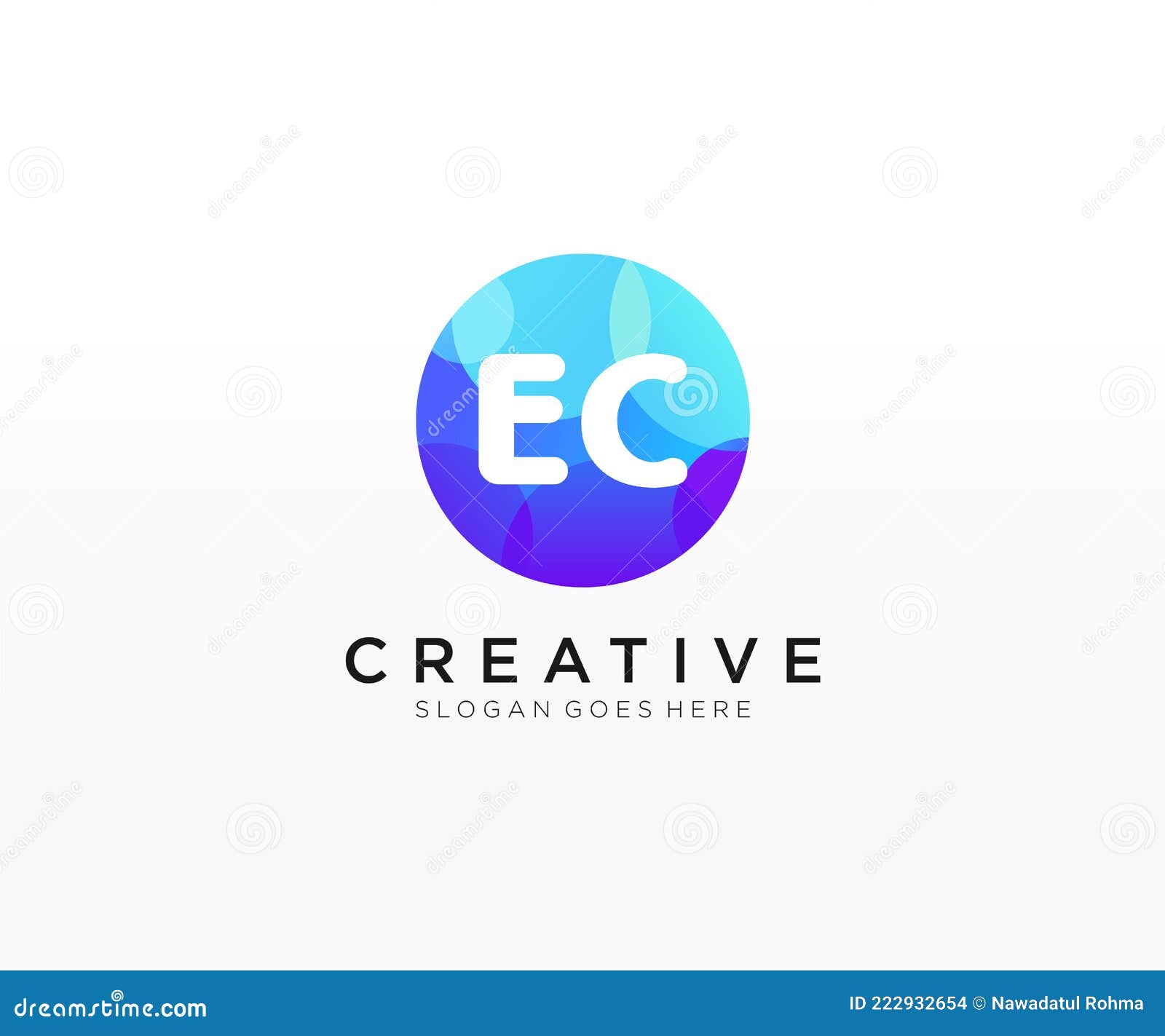 EC Initial Logo with Colorful Circle Template Vector Stock Vector ...