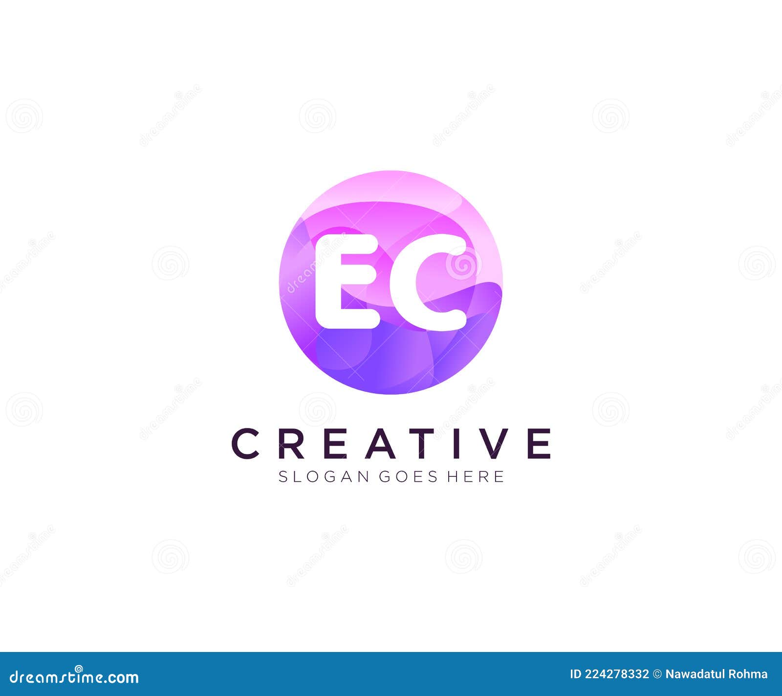 EC Initial Logo with Colorful Circle Template Vector Stock Vector ...