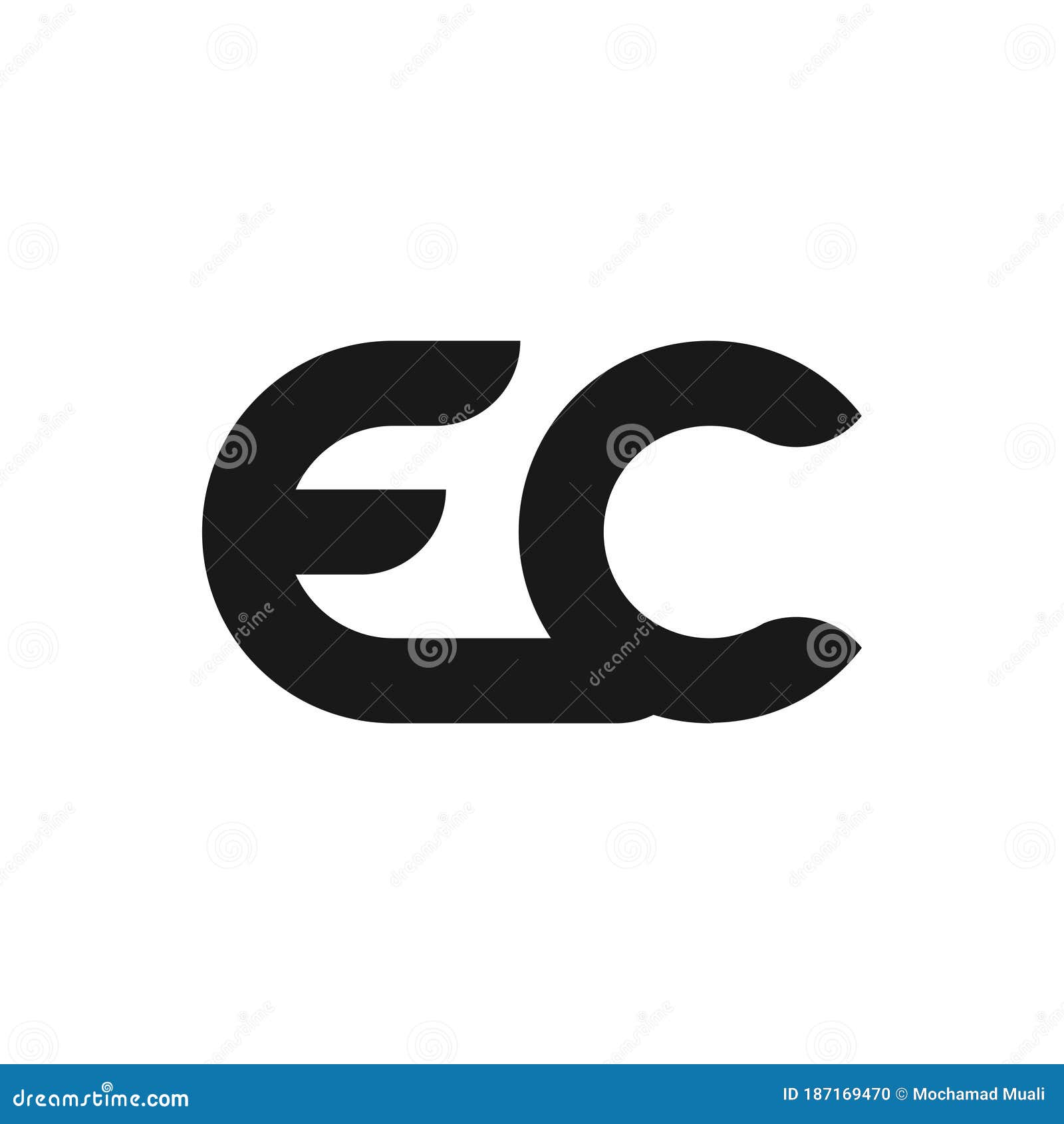 EC Letter Logo Design with Simple Style Stock Vector - Illustration of ...