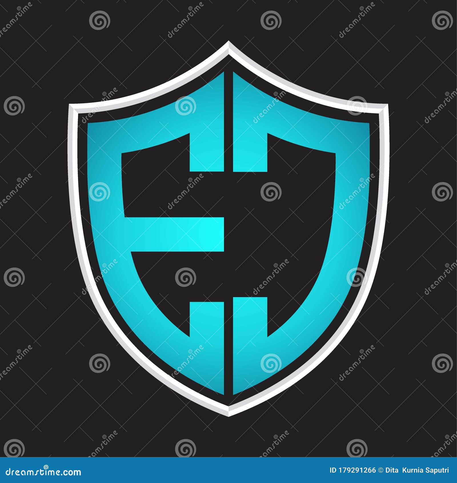 EC Logo Monogram with Shield Shape Isolated Blue Colors on Outline ...
