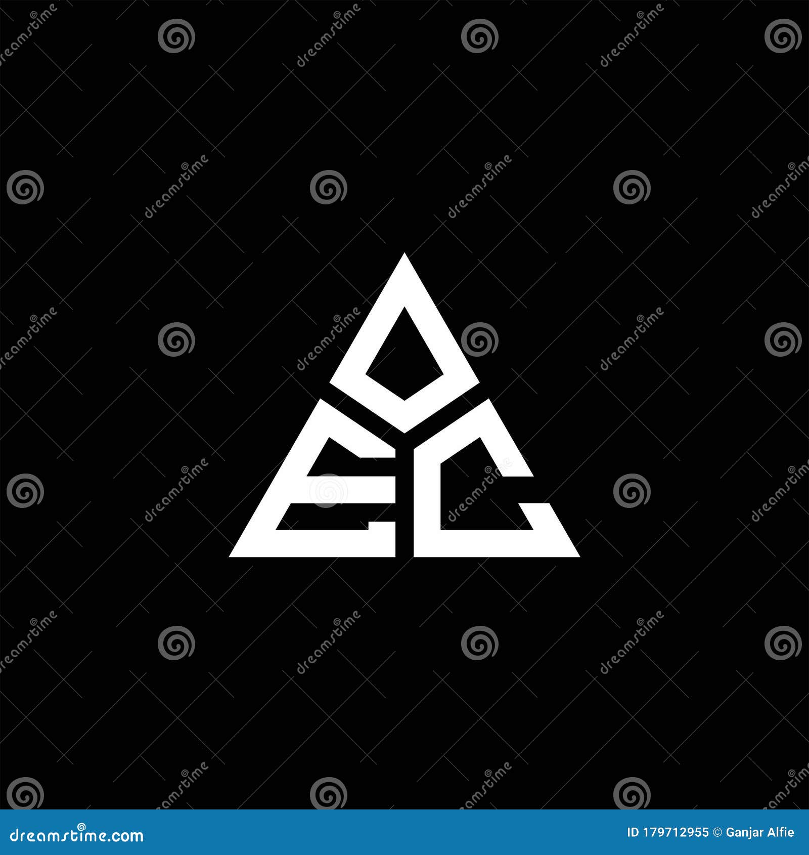 EC Monogram Logo with 3 Pieces Shape Isolated on Triangle Stock Vector ...