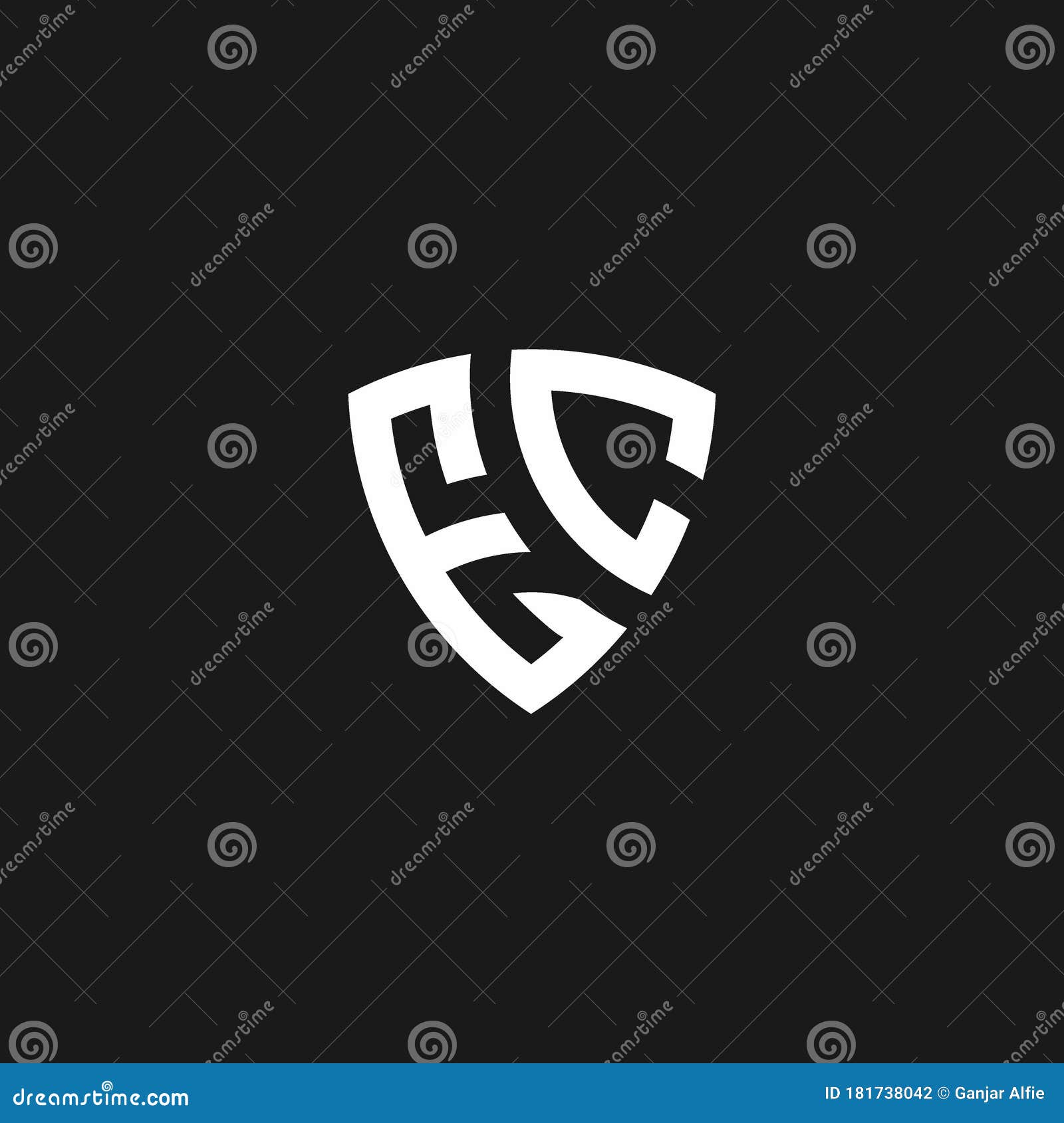 EC Monogram Logo with Shield Shape Stock Vector - Illustration of ...