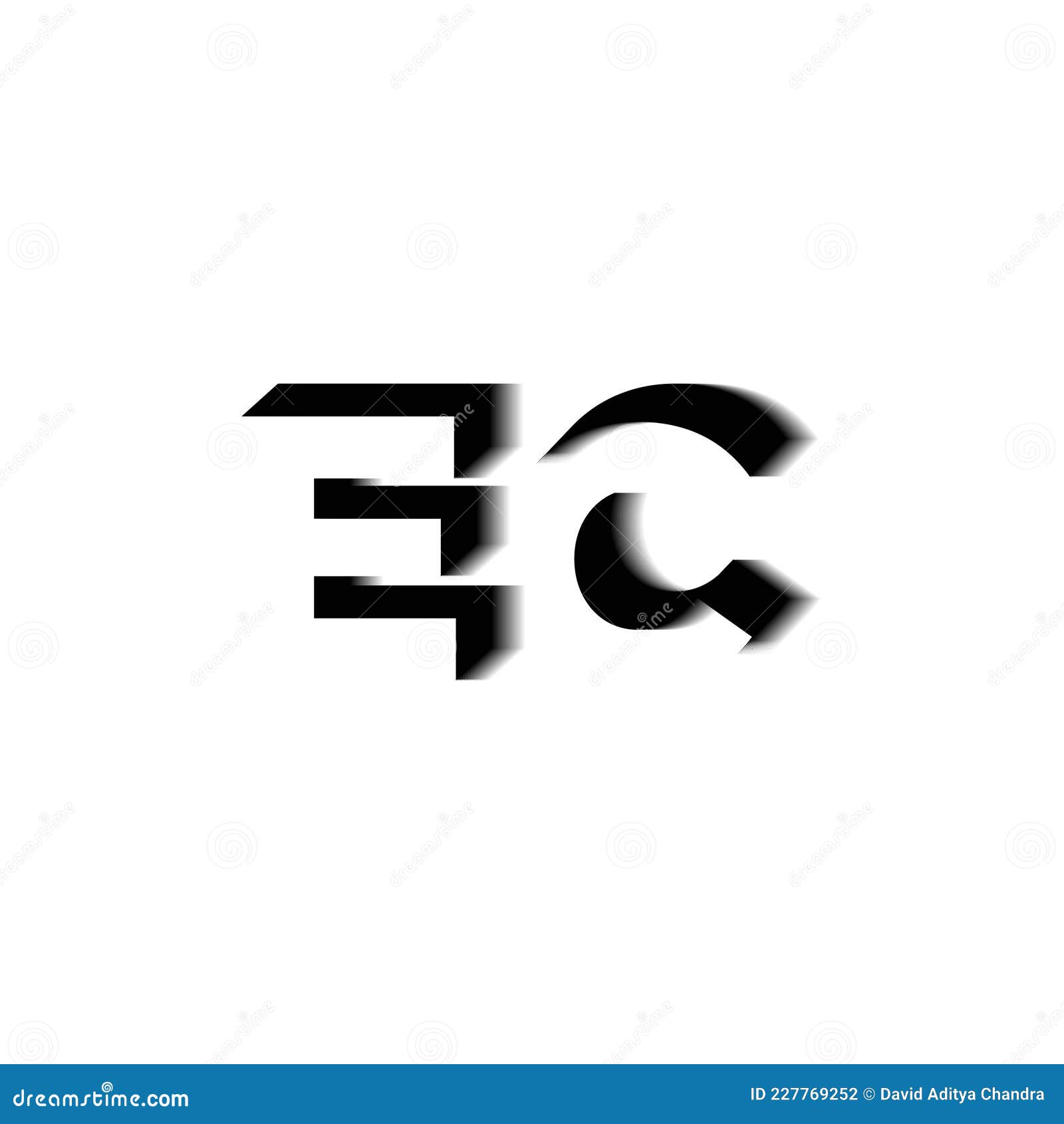 EC Monogram Shadow Shape Style Stock Vector - Illustration of logotype ...