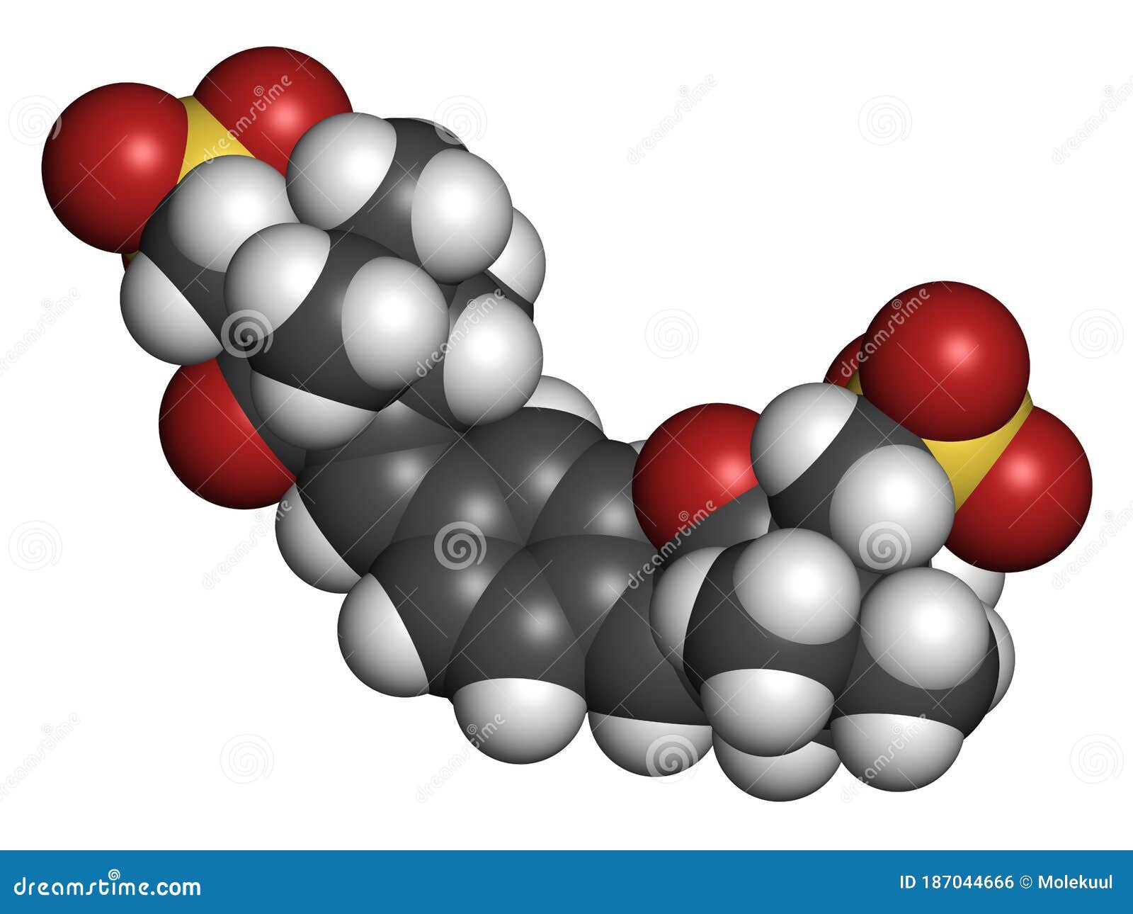Ecamsule Sunscreen Molecule (UV Filter). Atoms are Represented As ...