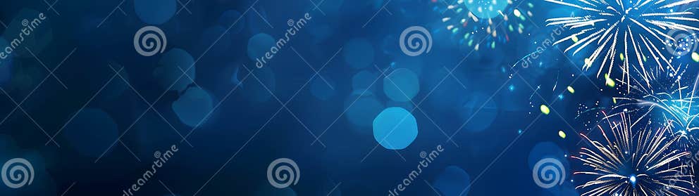 Blue Fireworks Background for Celebration Stock Illustration ...