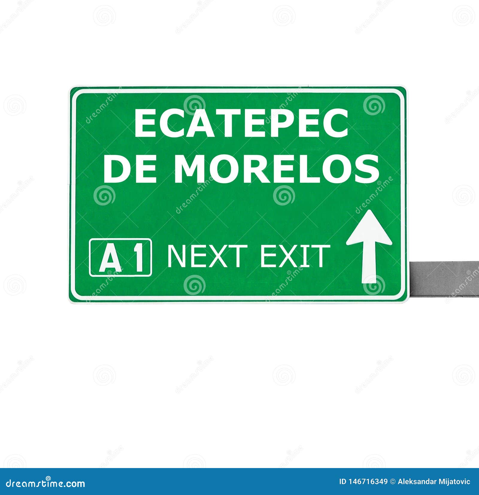 ECATEPEC DE MORELOS Road Sign Isolated on White Stock Image - Image of ...