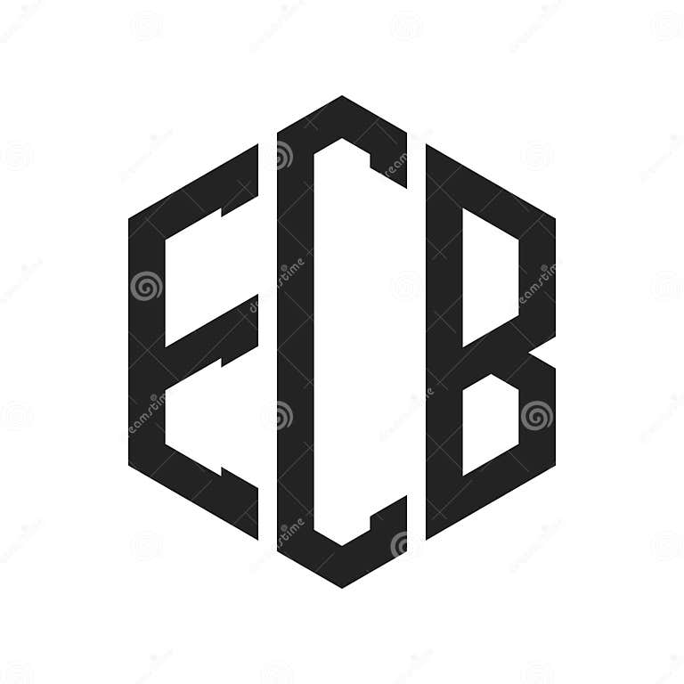 ECB Logo Design. Initial Letter ECB Monogram Logo Using Hexagon Shape ...